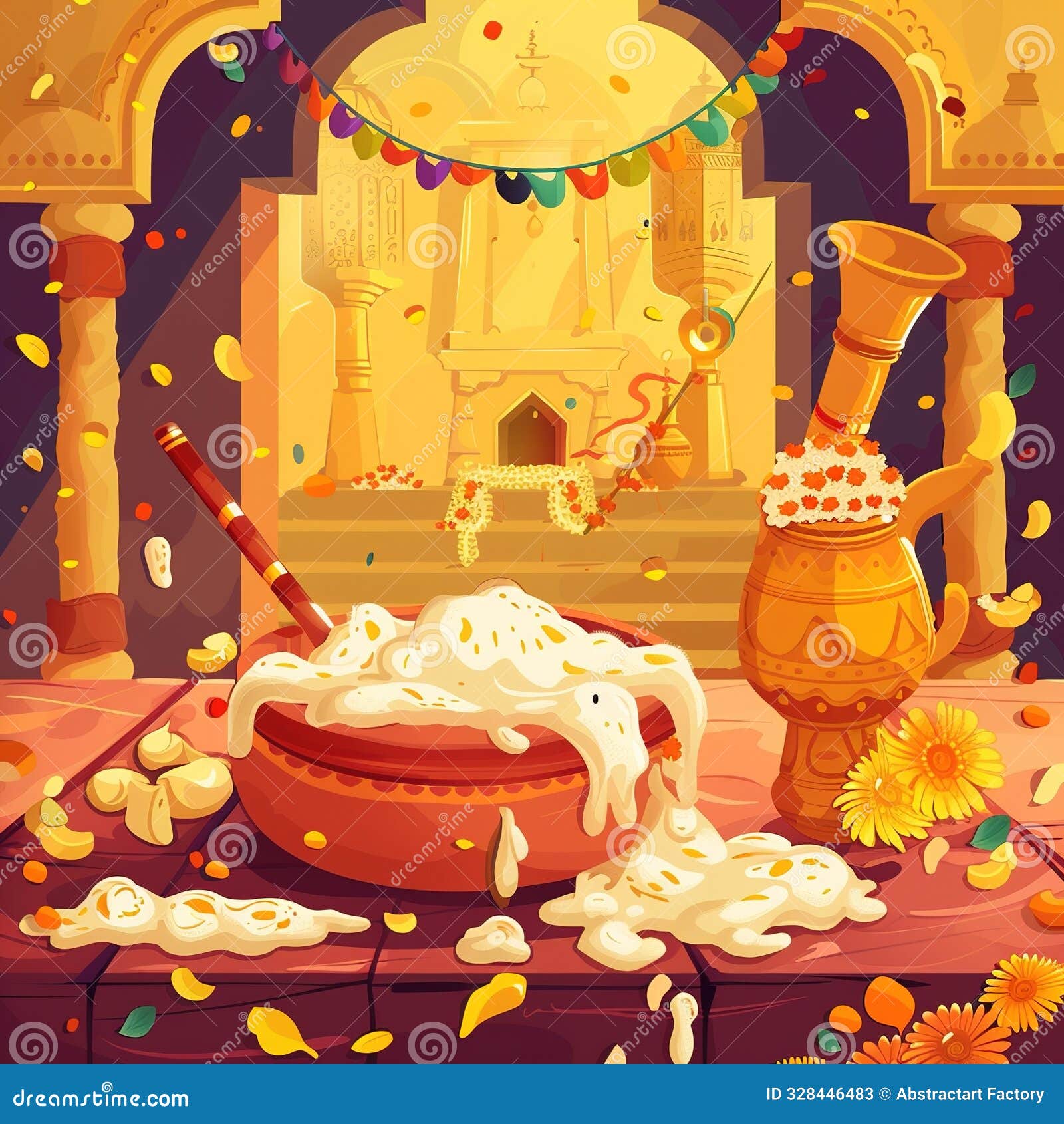 Illustration of a Captures Essence of Krishna S Makkhan Matki on the ...