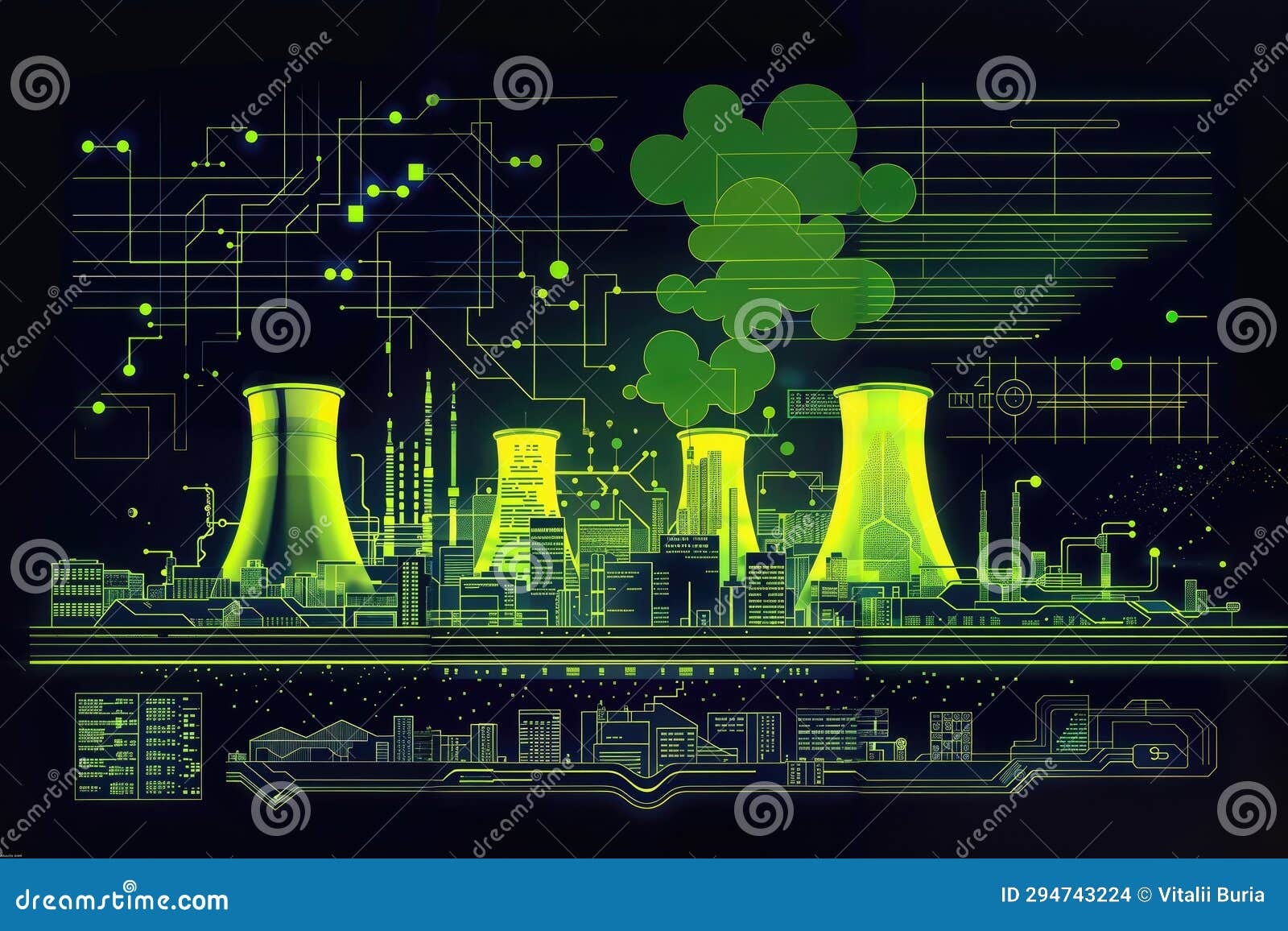 Digital Visualization of a High-tech Nuclear Power Facility with a City ...