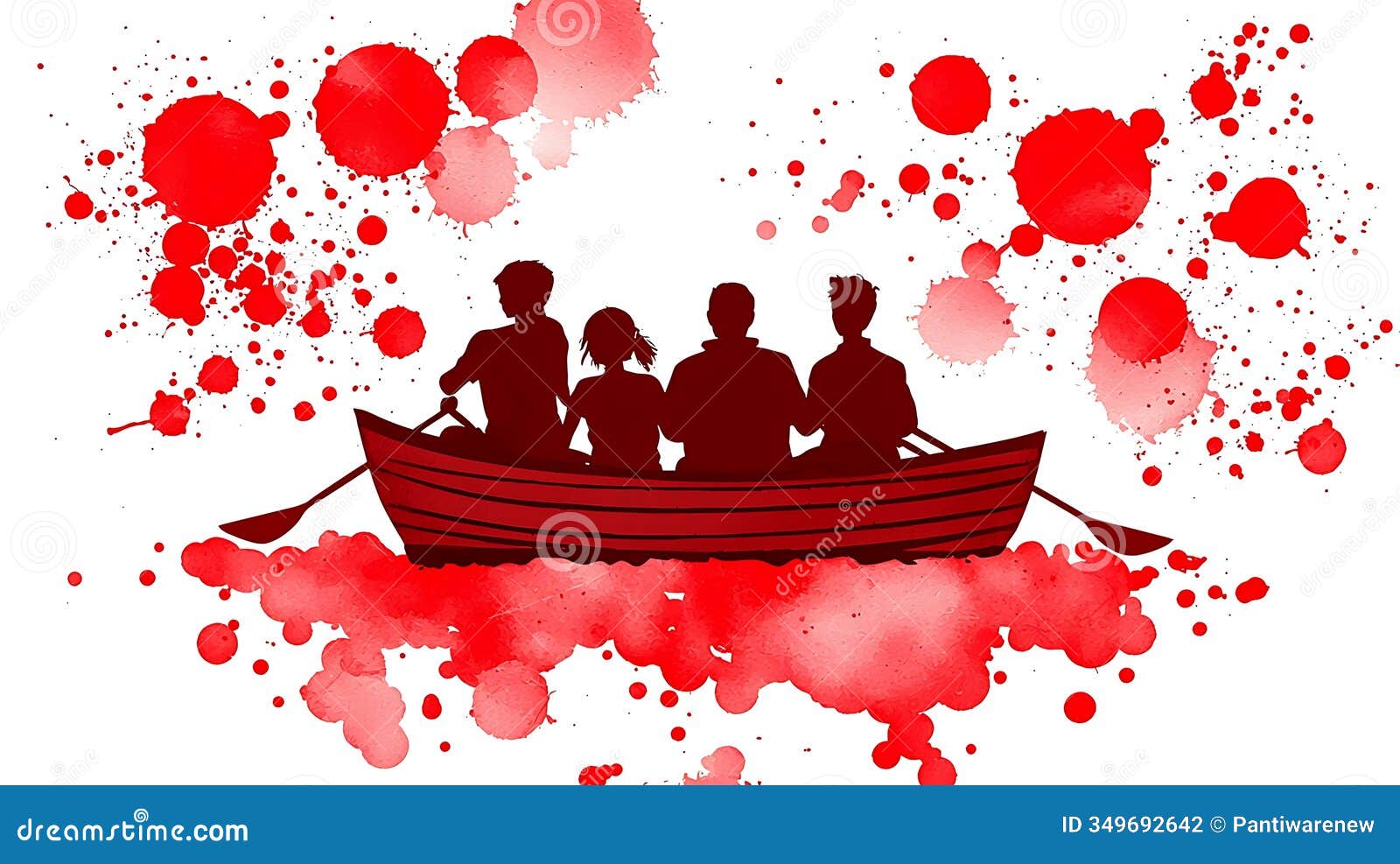 Teamwork on Water: a Rowing Metaphor for Success Stock Illustration ...