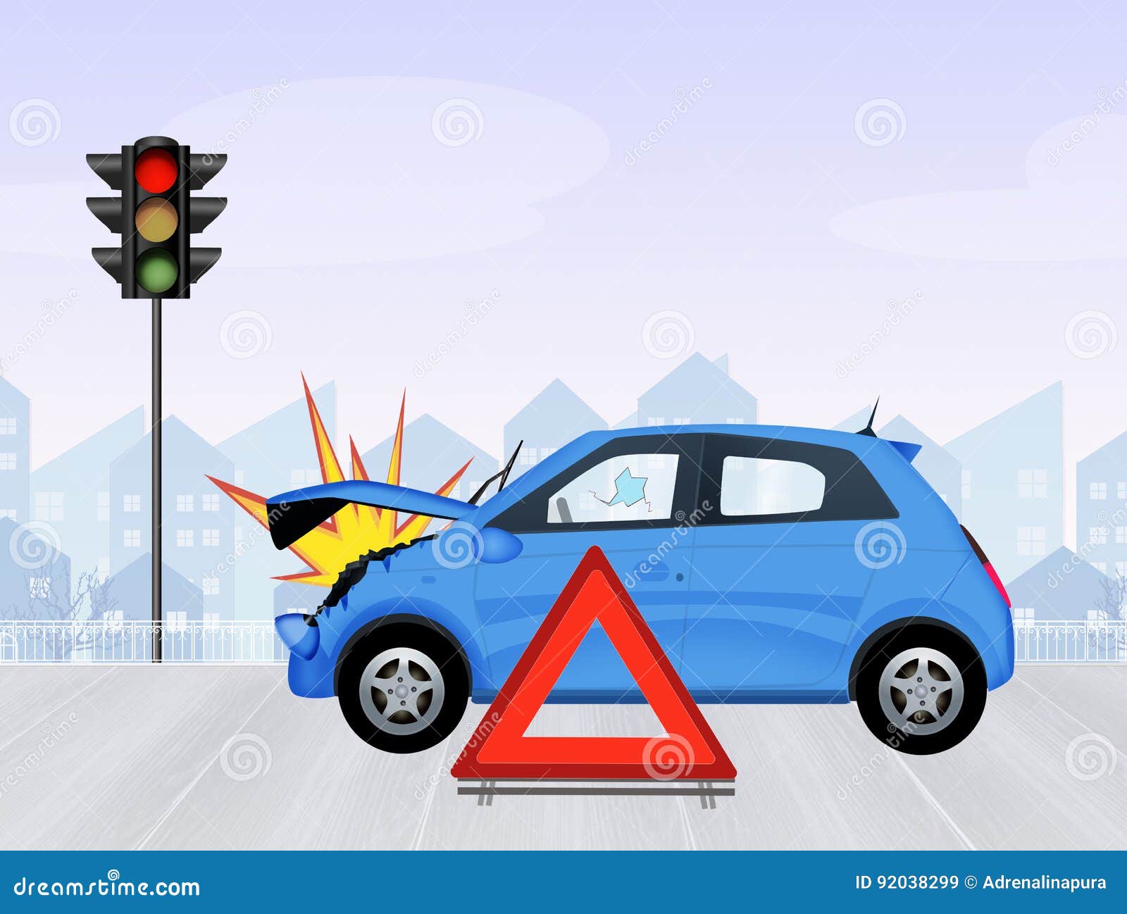 Illustration of Car Accident Stock Illustration - Illustration of ...