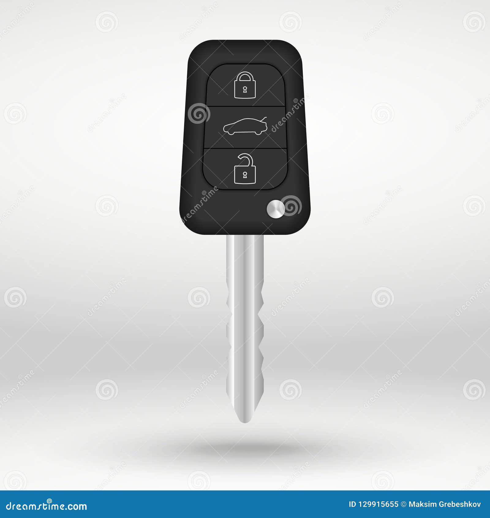 Illustration of Car Key with Buttons Stock Illustration - Illustration ...