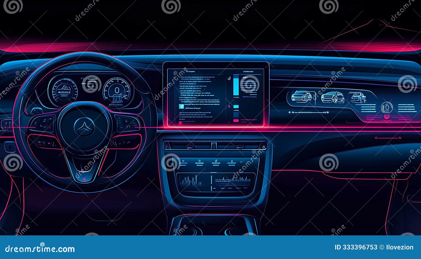Illustration of a Car S Infotainment System with the Touchscreen ...