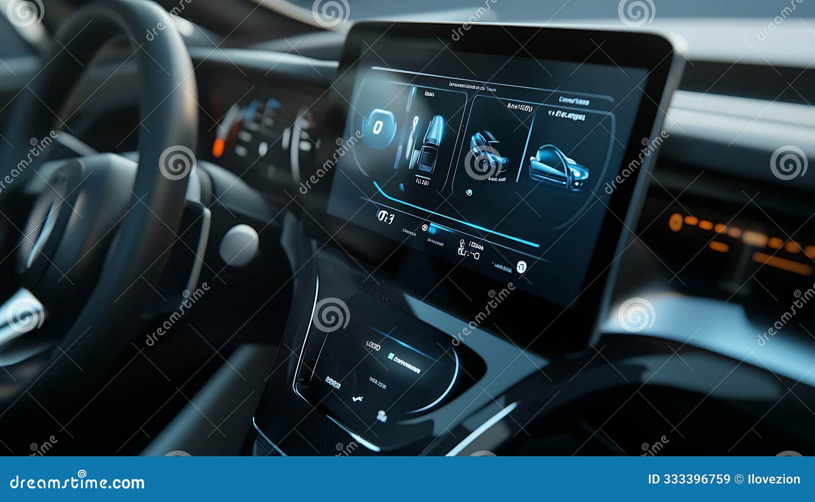 Illustration of a Car S Infotainment System with the Touchscreen ...