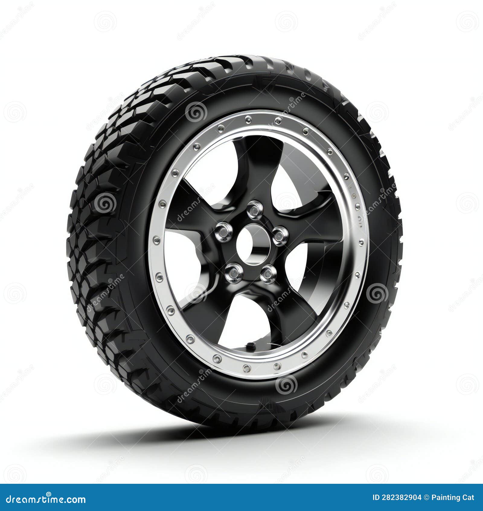 Car Wheel Isolated on White Background Stock Illustration ...