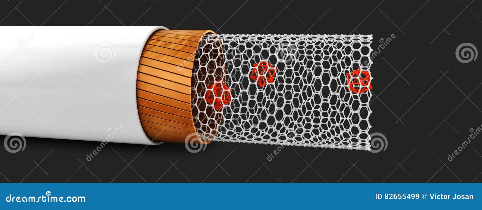 Illustration of Carbon Nanotube Structure Inside View . Stock ...