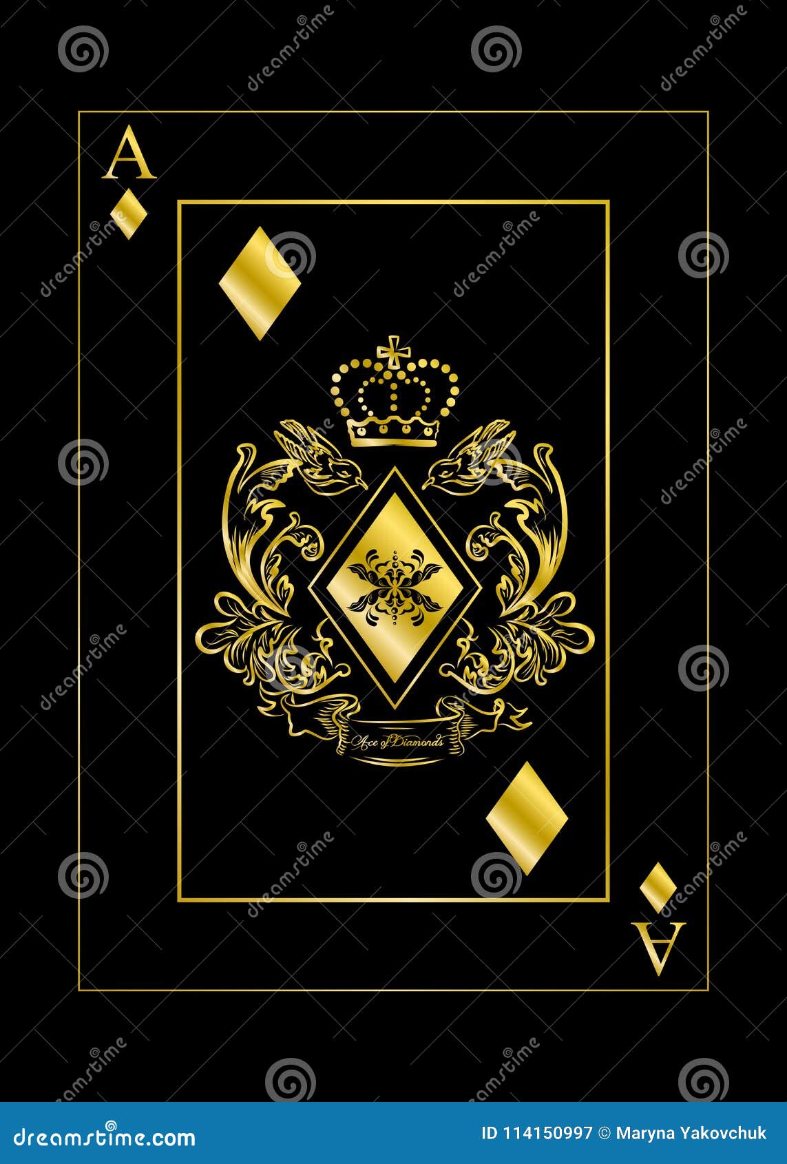 The diamonds ace gold stock vector. Illustration of casino - 114150997
