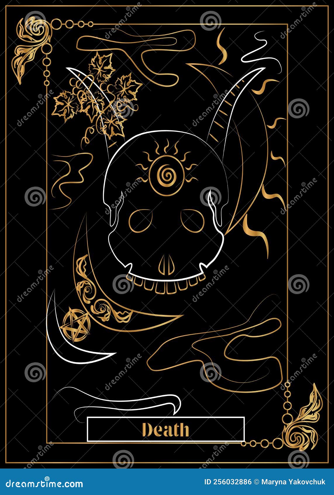 The Death Card stock vector. Illustration of playing - 256032886