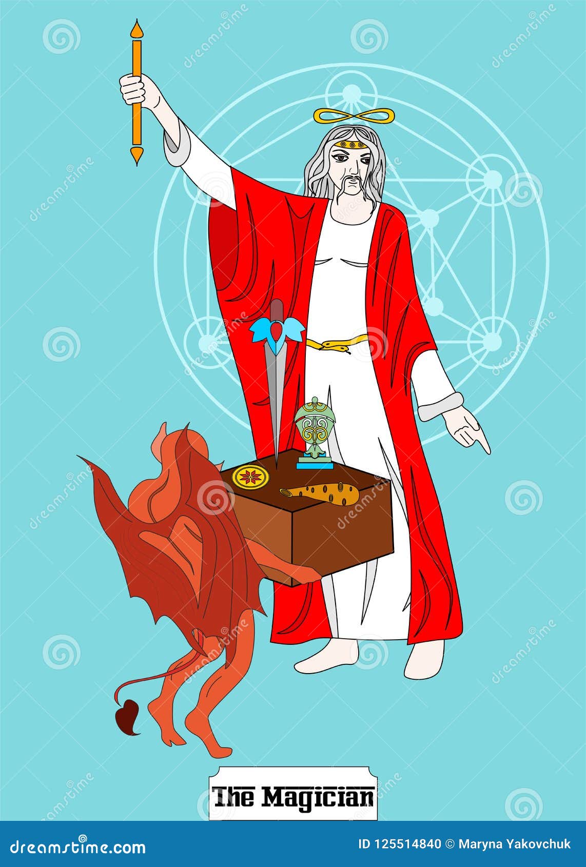 Magician Man Card is Magic Card for Taro with Man Stock Vector ...