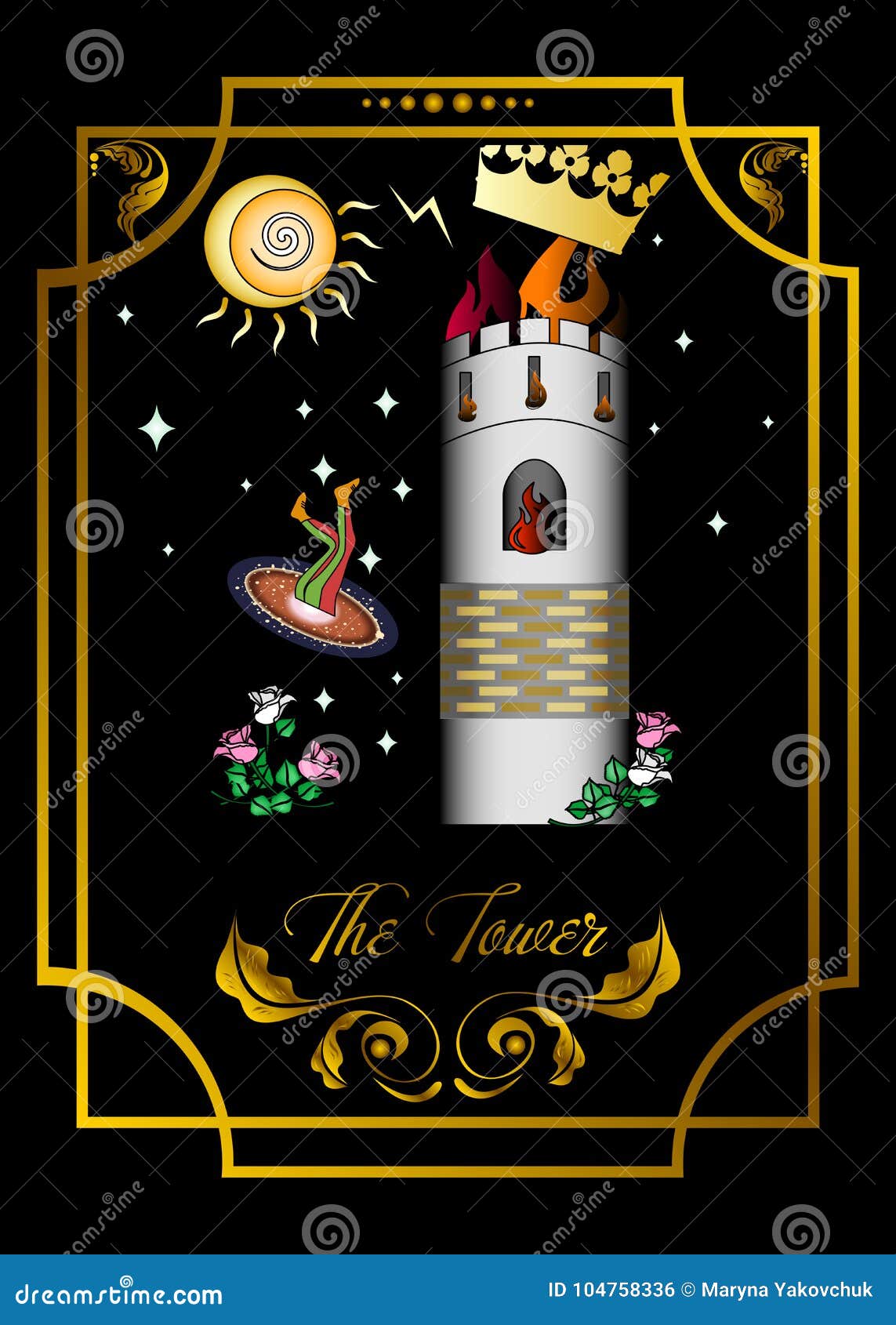 The tower card stock vector. Illustration of classic - 104758336