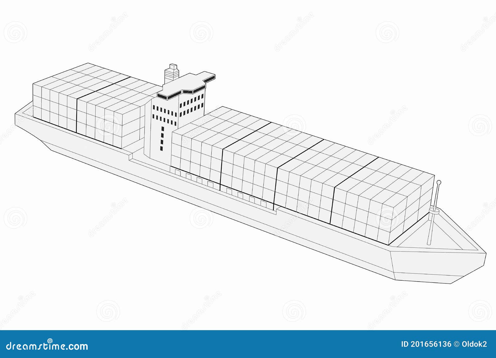 Cargo Ship Drawing