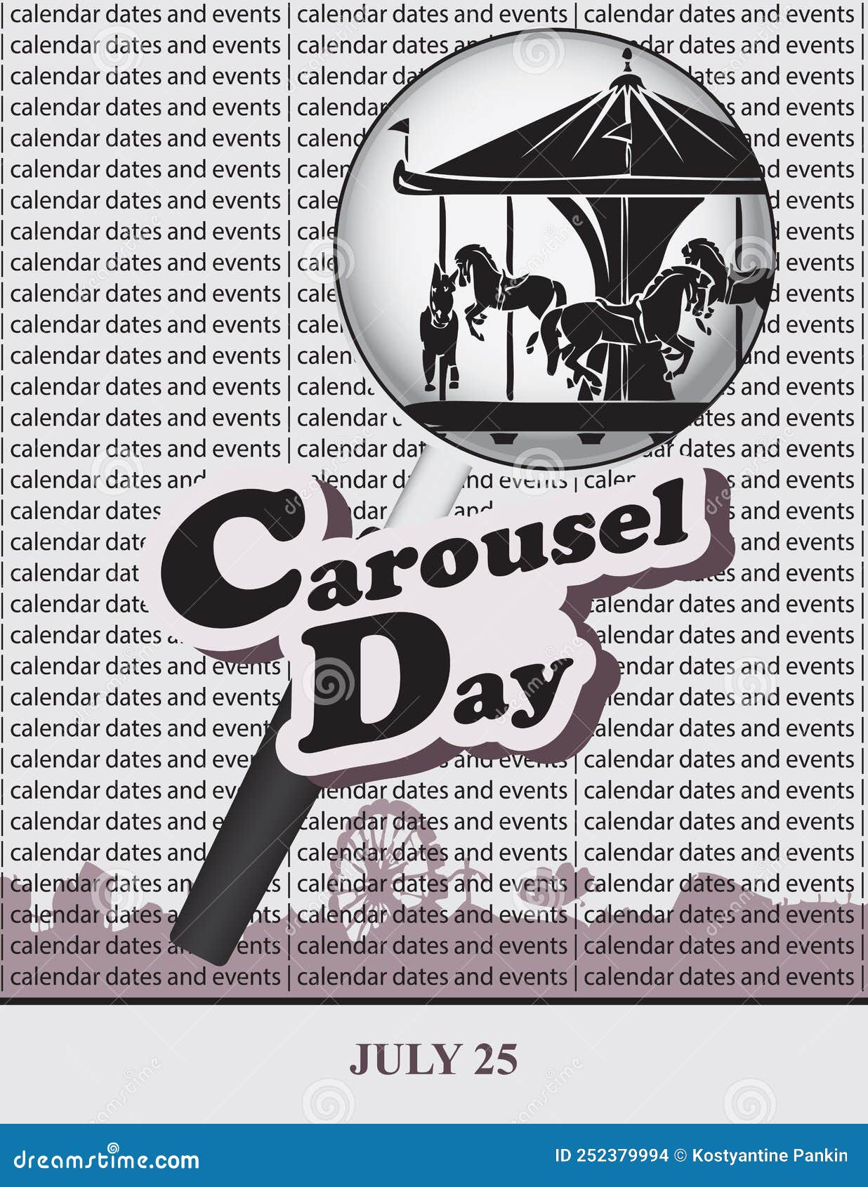 Illustration for Carousel Day Stock Vector - Illustration of magnifying ...