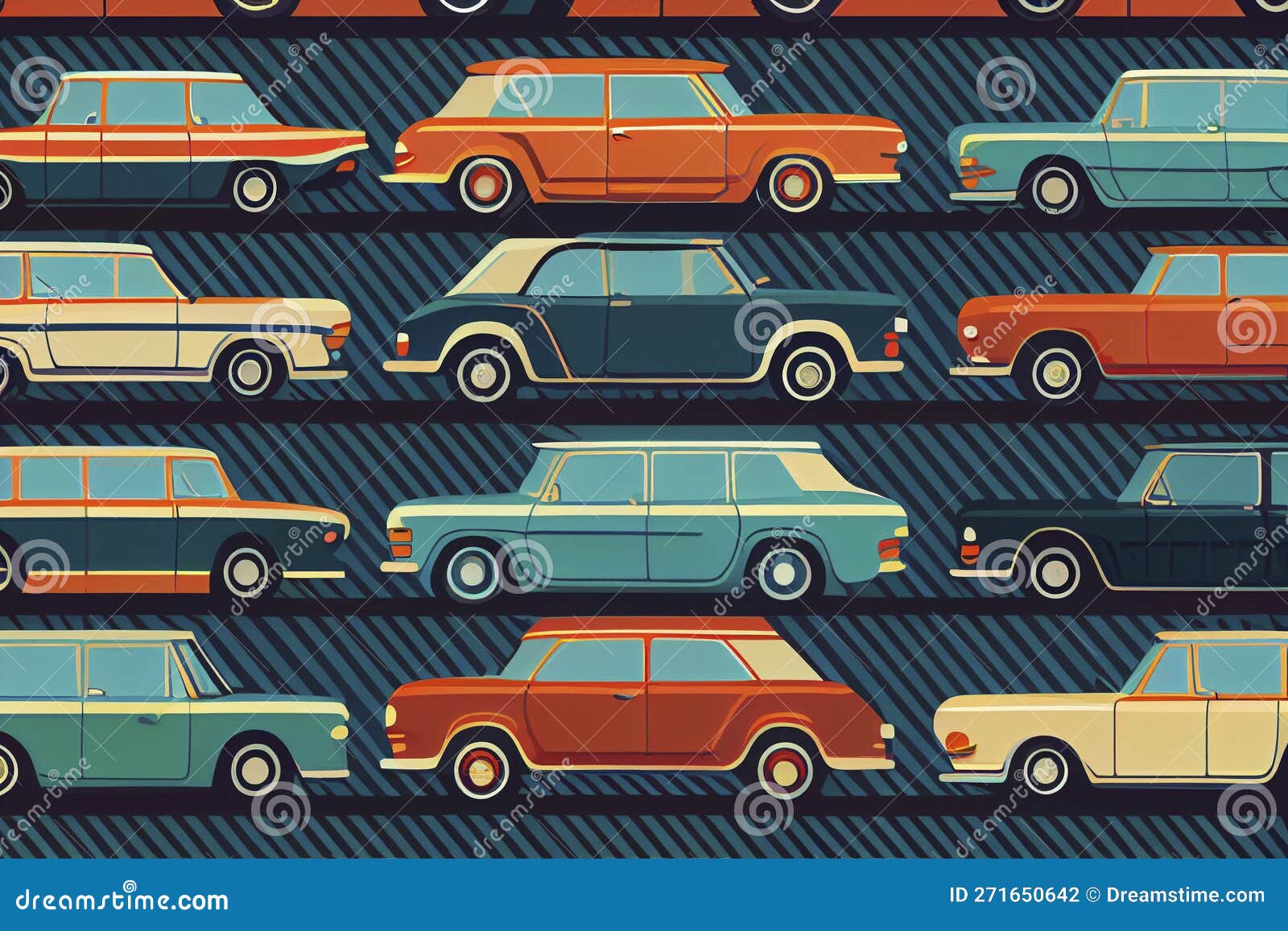 Illustration of Cars Pattern, Generative AI Stock Illustration ...