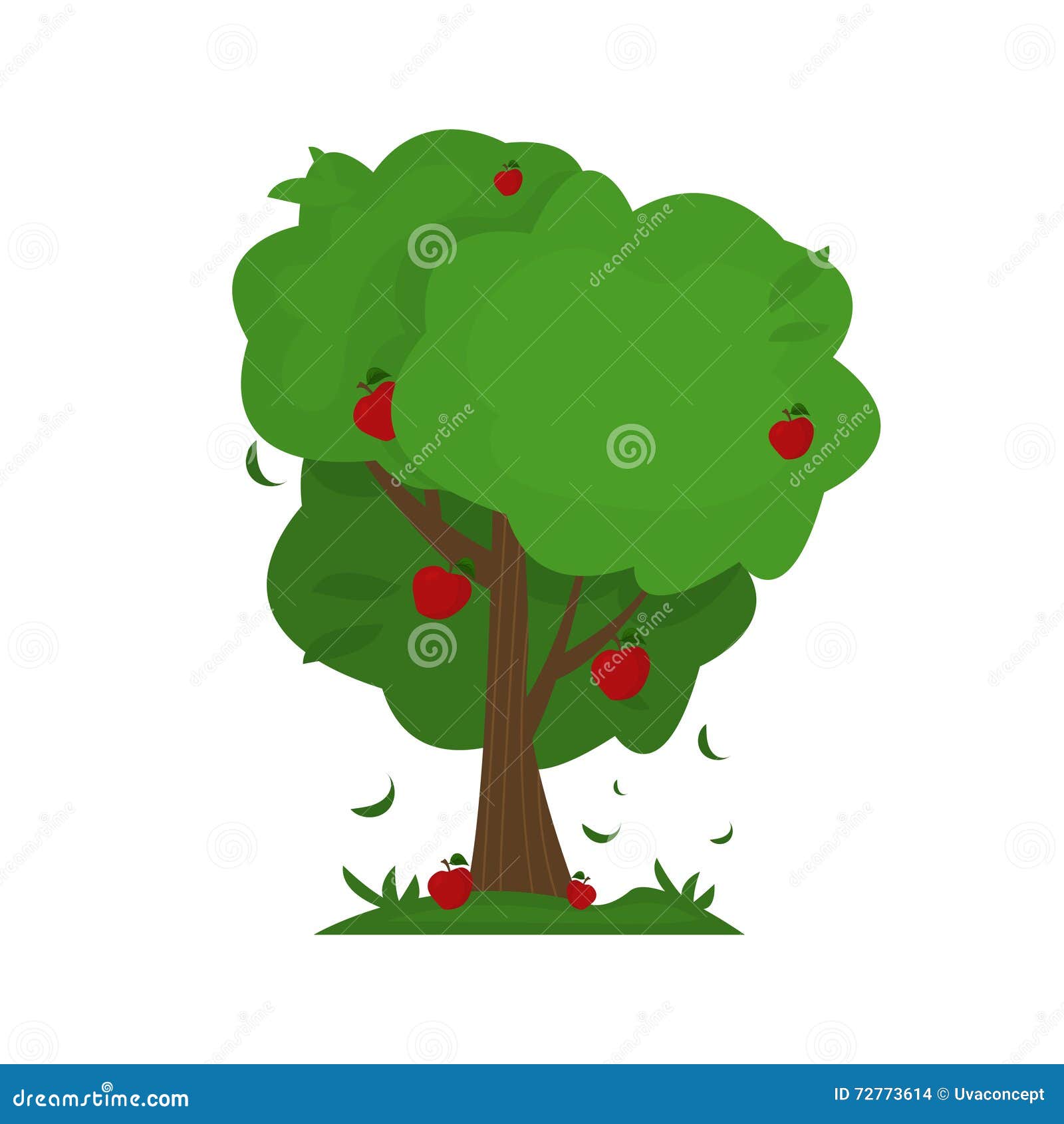 Illustration of Cartoon Abstract Apple Tree. Stock Vector ...