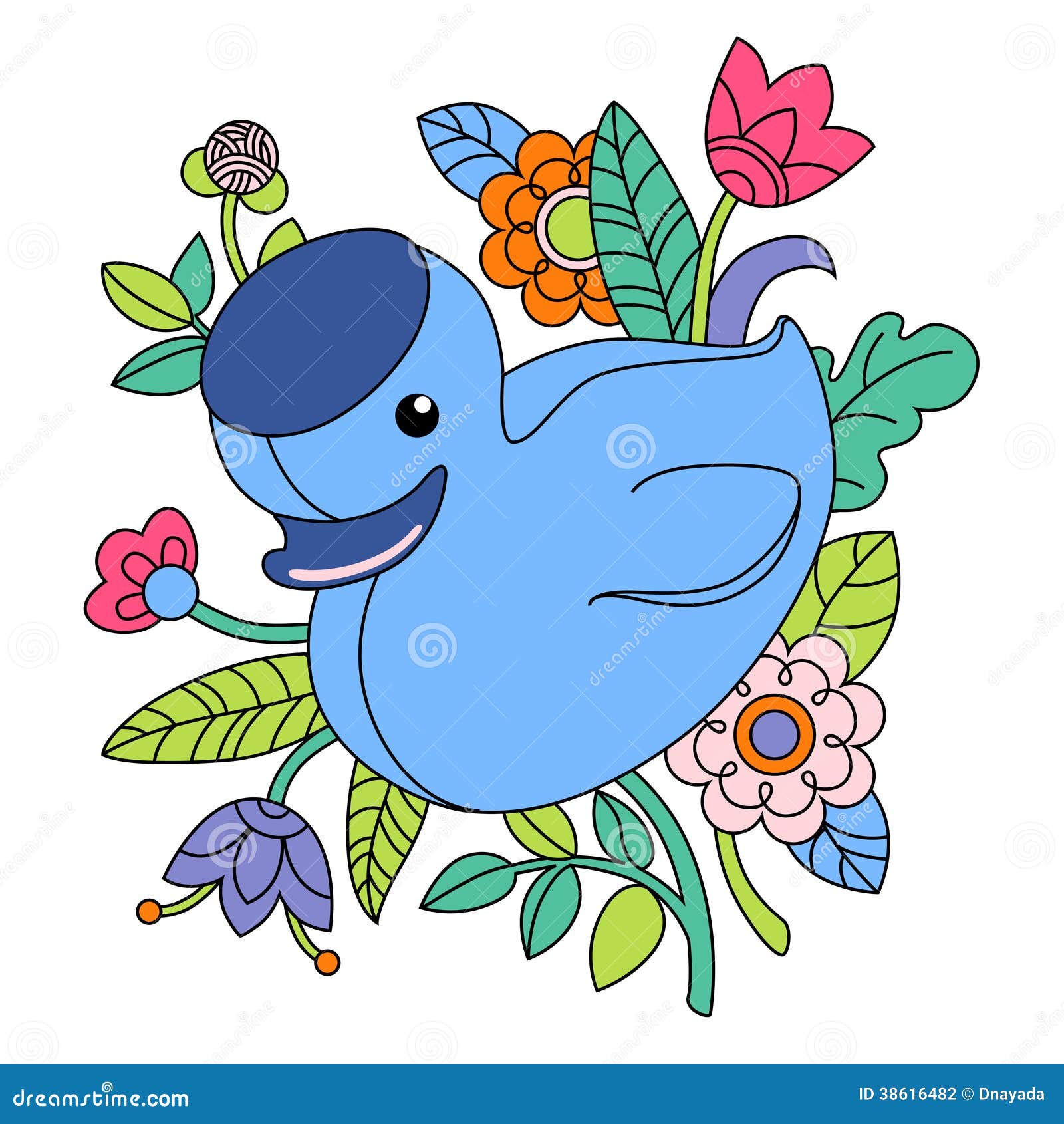 Illustration of Cartoon Blue Duck Stock Vector - Illustration of ...