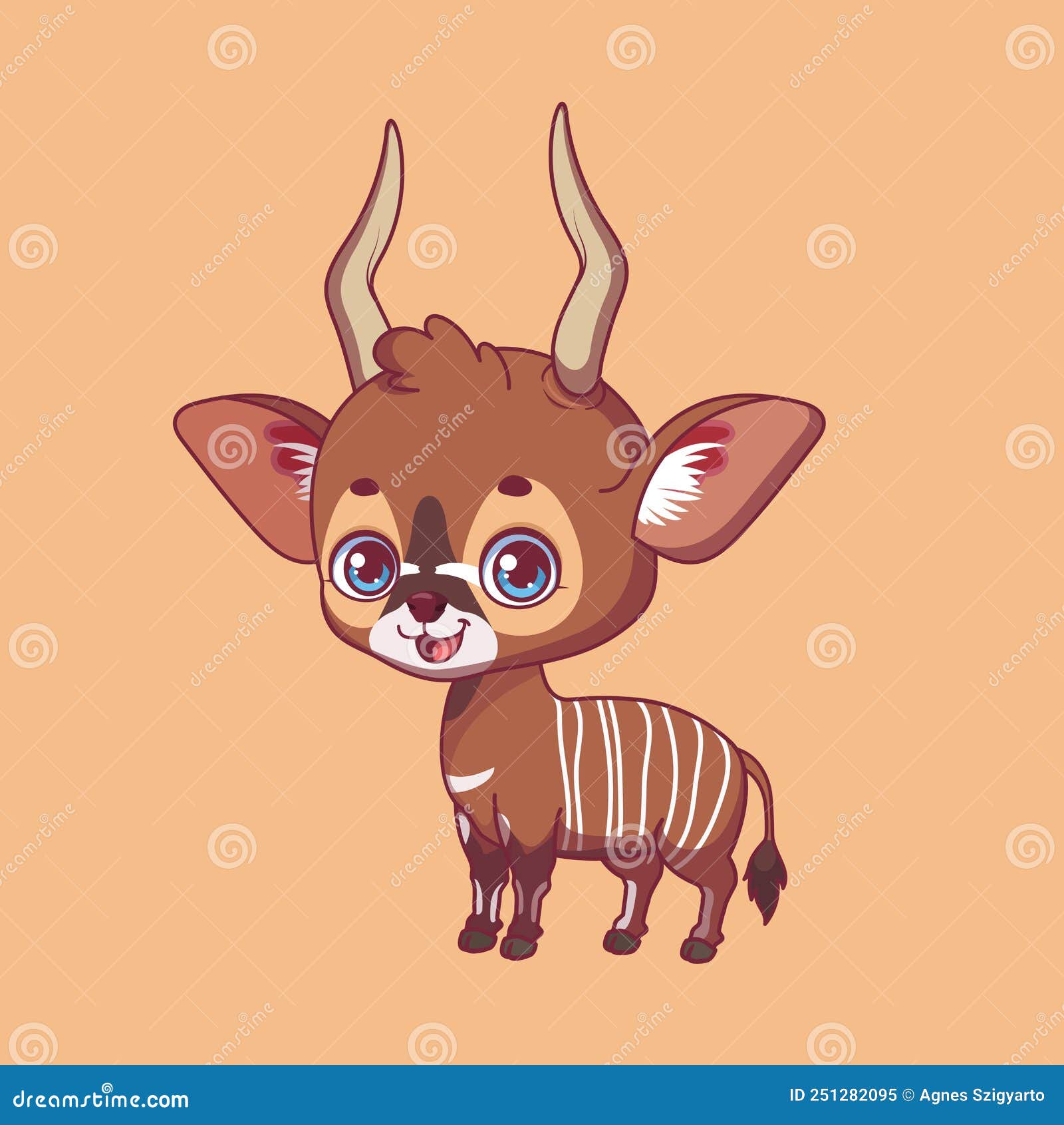 Bongo Cartoon Character Isolated On White Background. Royalty-Free ...