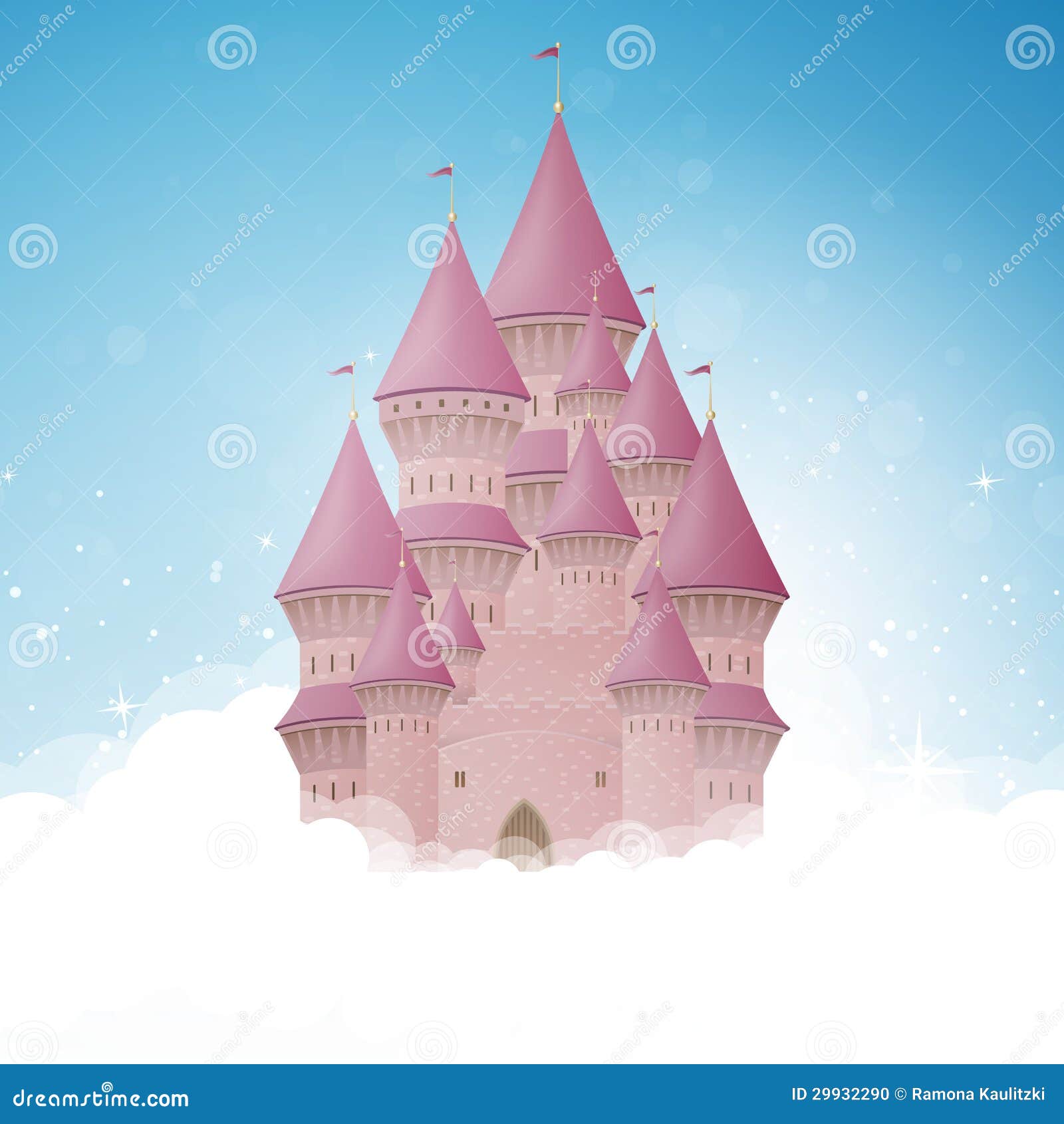 Princess castle stock illustration. Illustration of cute - 29932290
