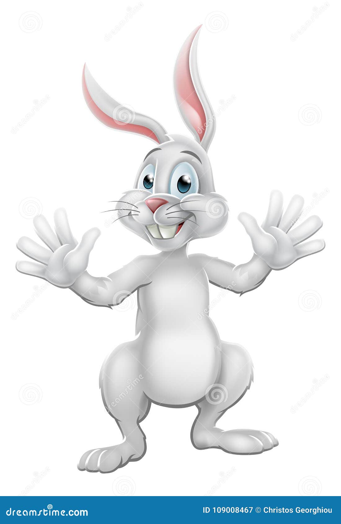 Easter Bunny Rabbit Waving stock vector. Illustration of brown - 109008467