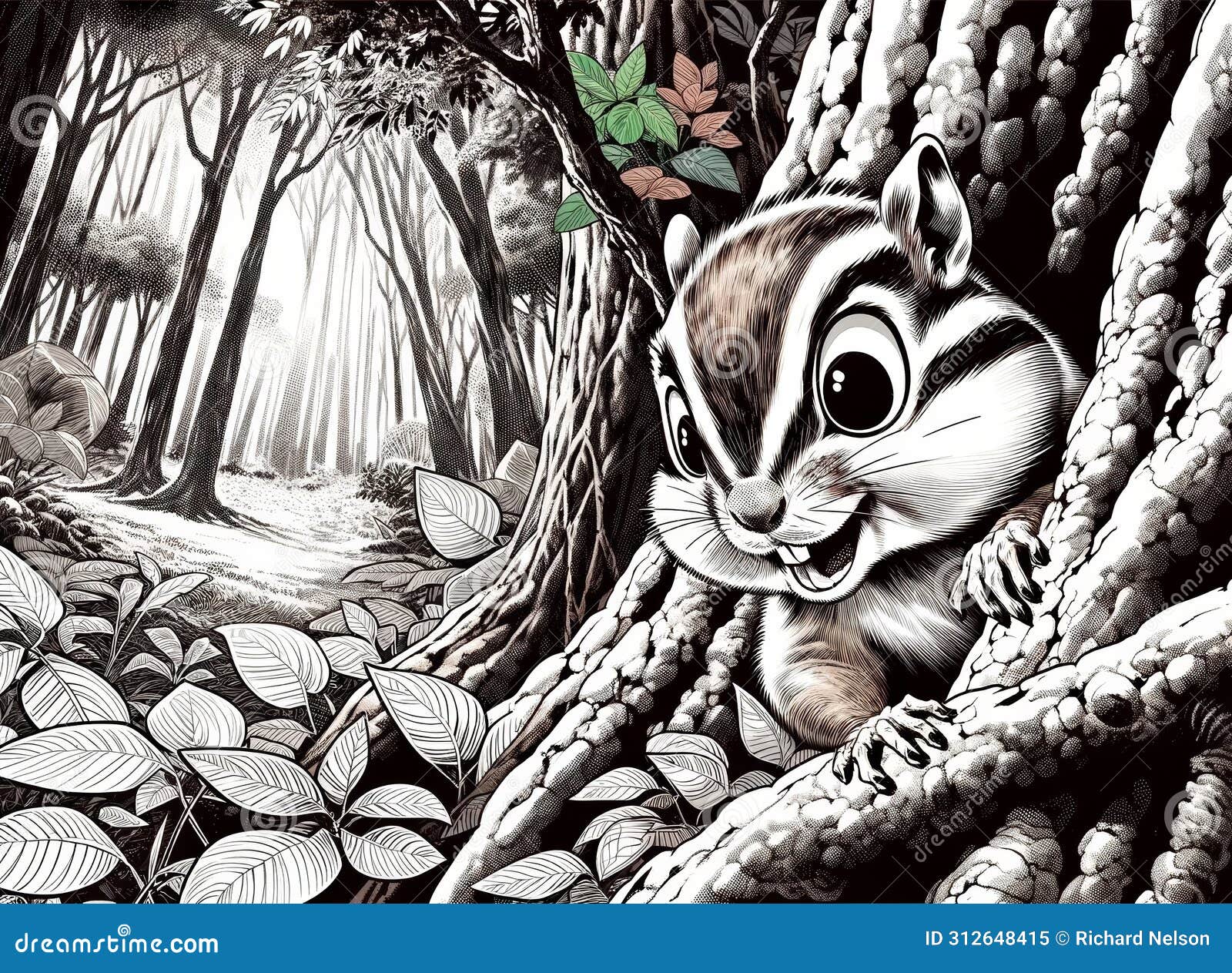 Cheerful Chipmunk Watercolor Art On White Background, Cheeks Full ...