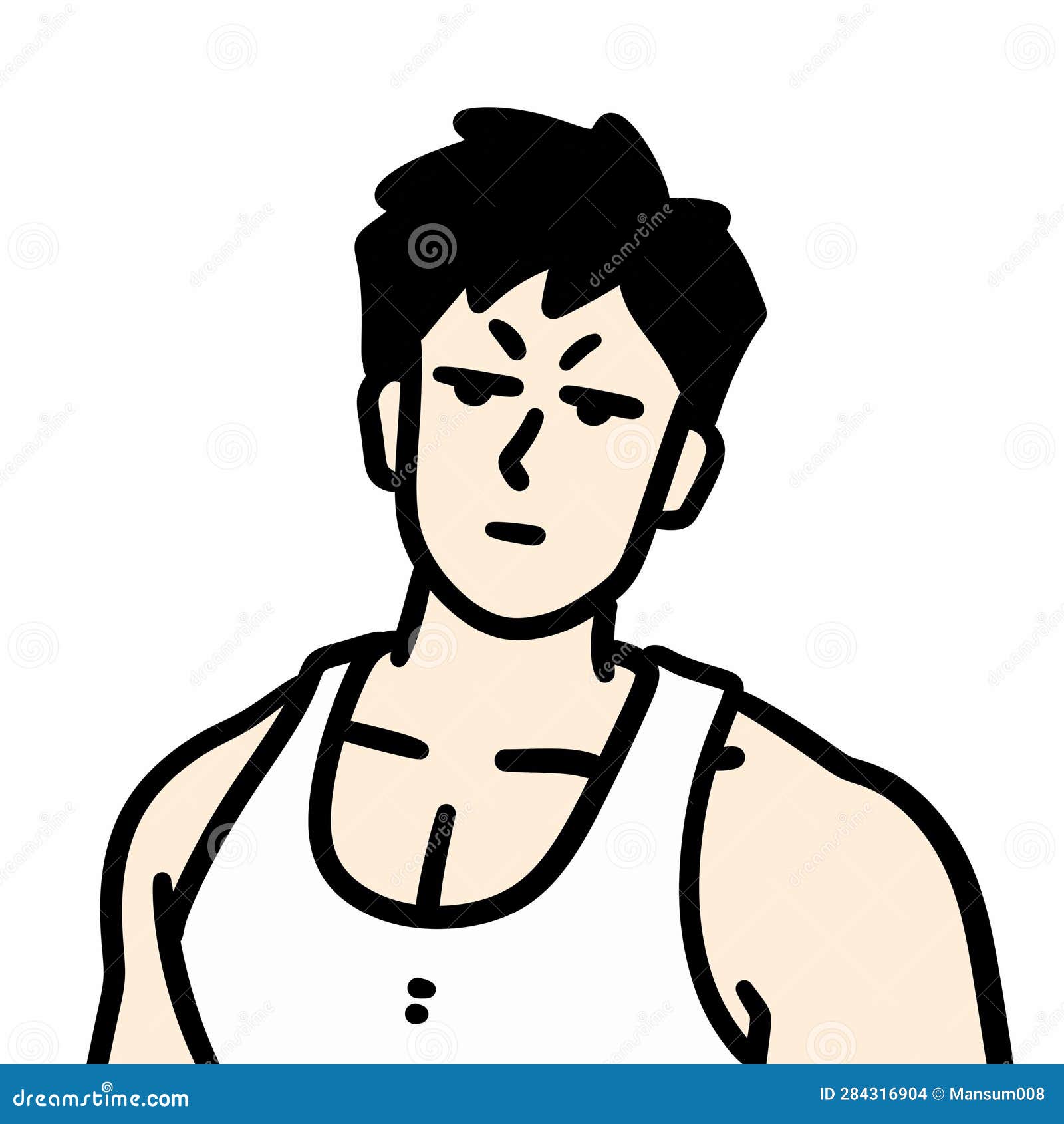 Illustration of a Cartoon Cute Man Stock Illustration - Illustration of ...