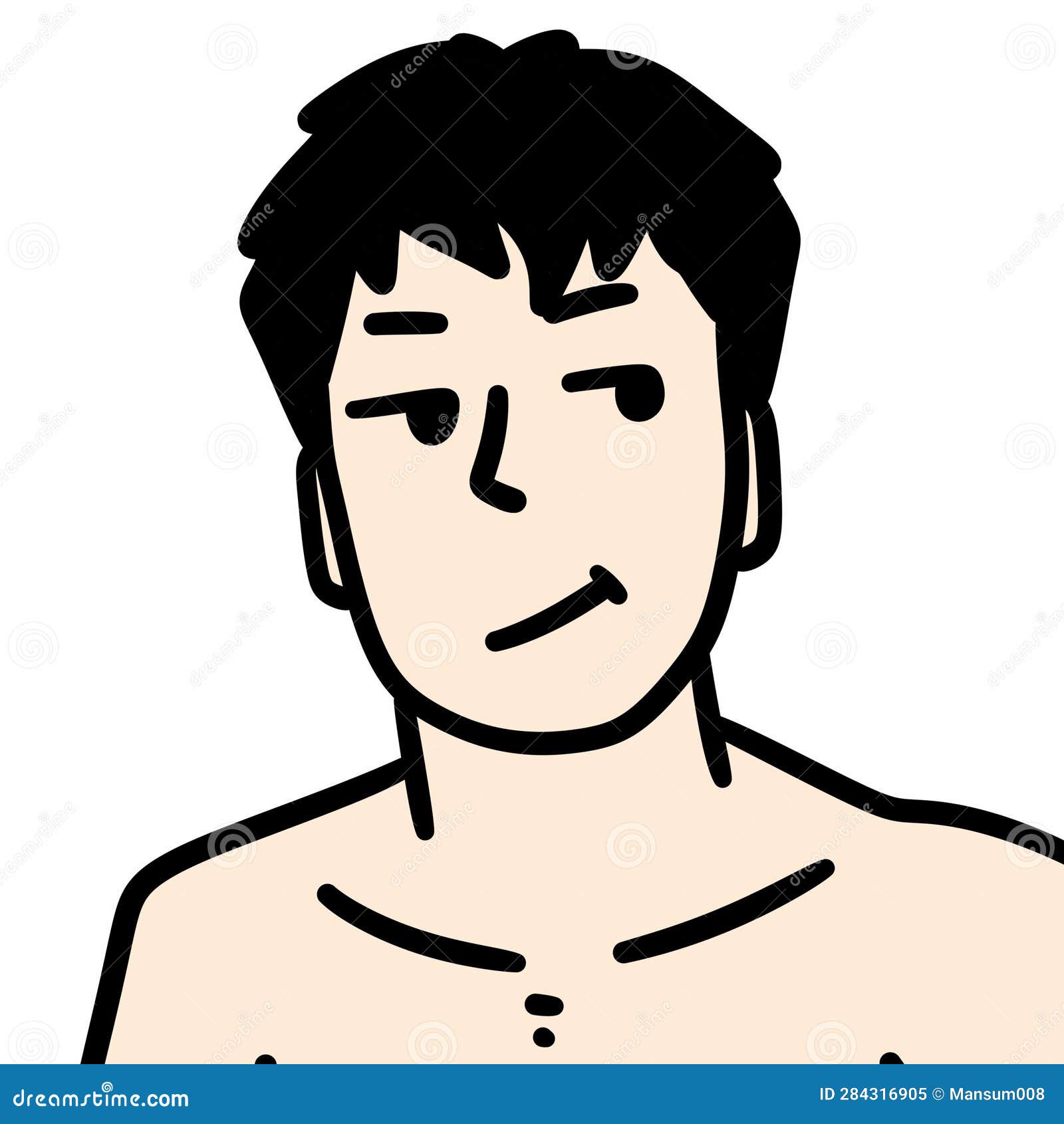 Illustration of a Cartoon Cute Man Stock Illustration - Illustration of ...