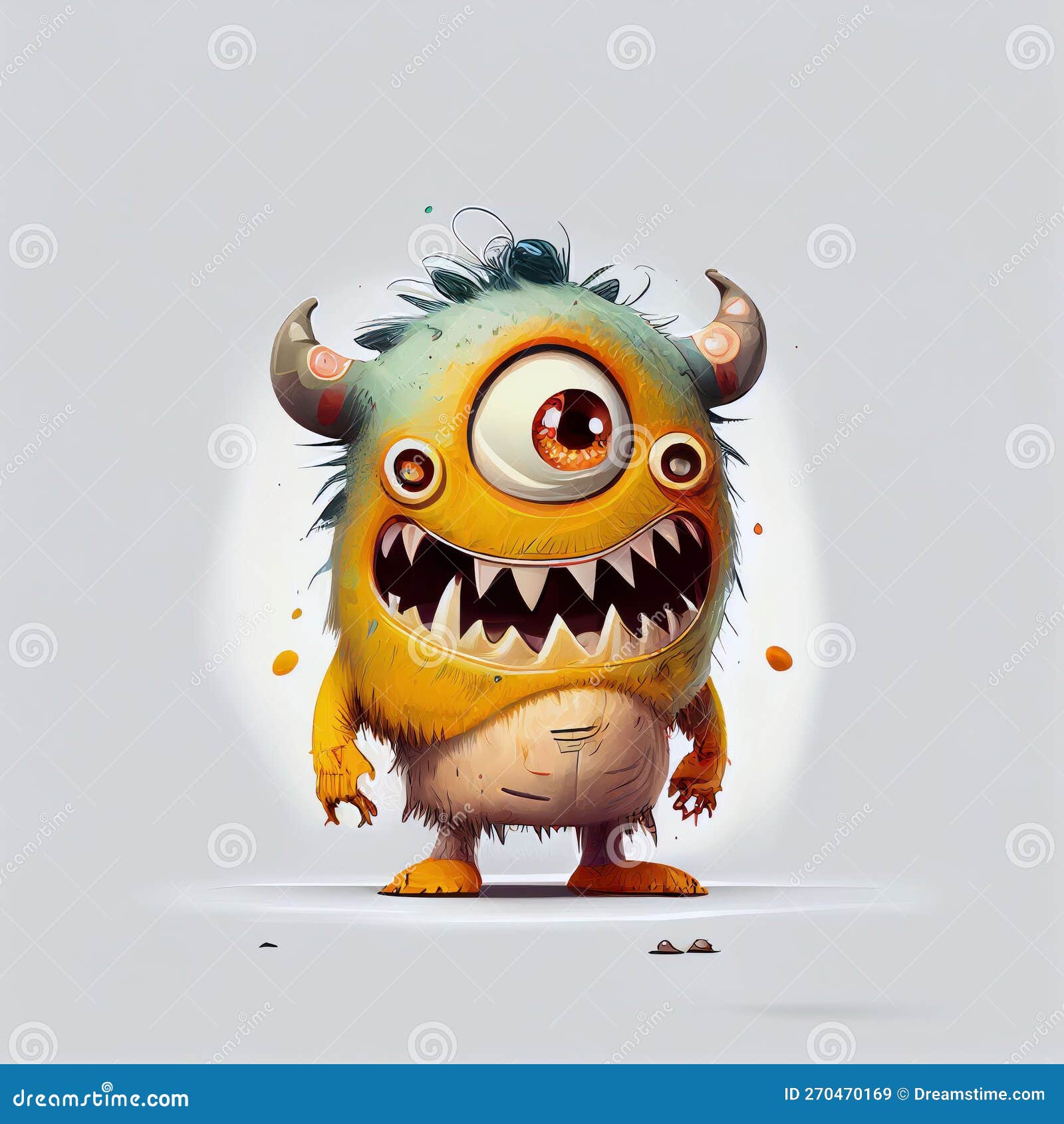 Illustration Cartoon Cute Monsters on Isolated Background (Created with ...