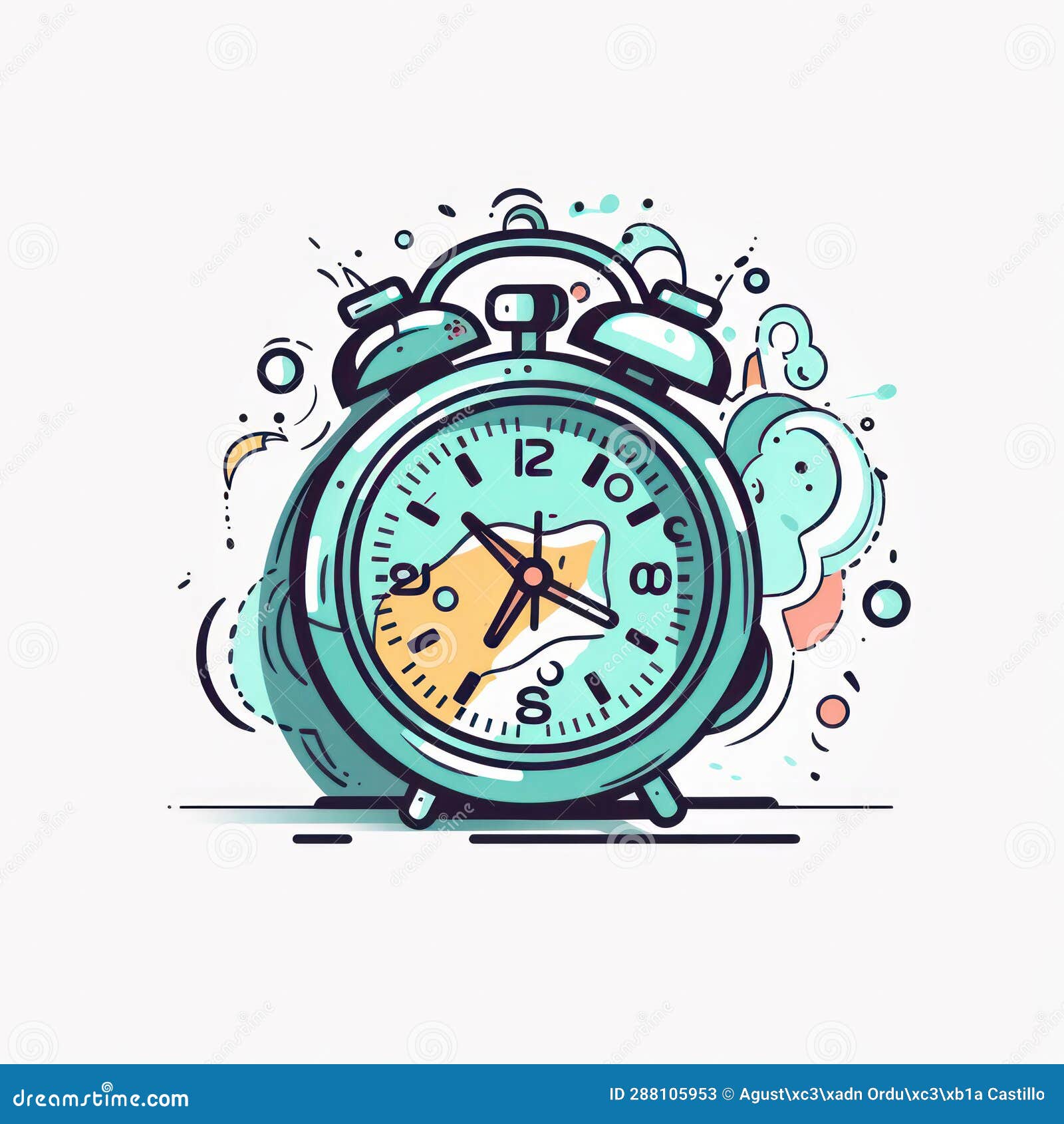 Illustration of a Cartoon Desktop Clock. Generative AI. Stock ...