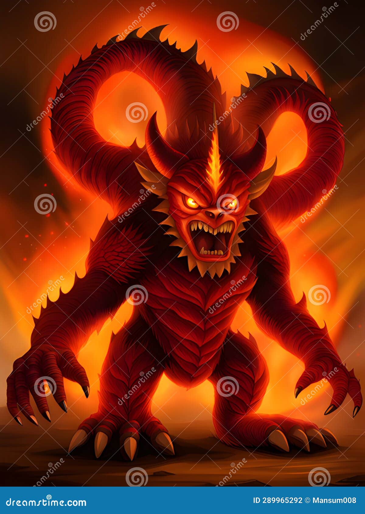 Illustration of a Cartoon Devil in Red Color, Ai Generated Stock ...