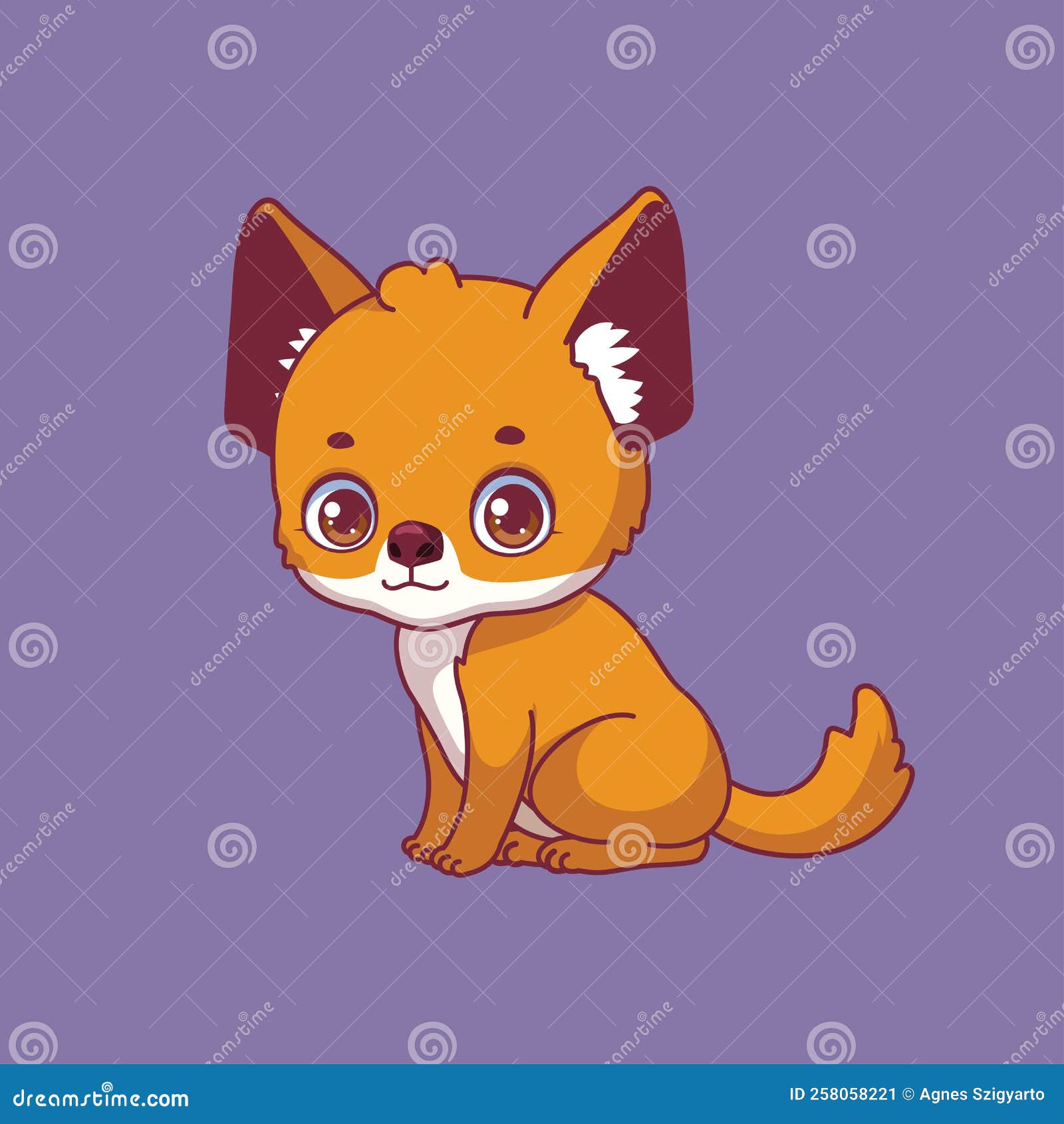 Cartoon Dingo Dog On A White Background.Flat Cartoon Illustration For ...