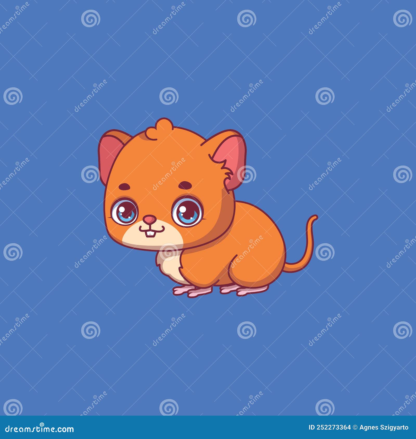 Illustration Of A Cartoon Dormouse On Colorful Background ...