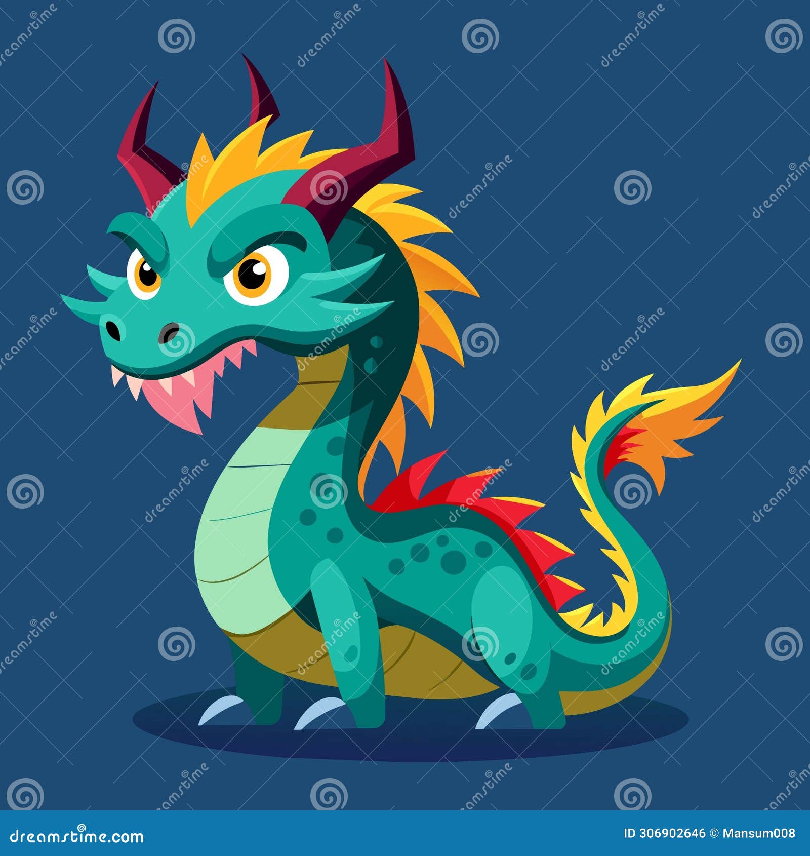 Illustration of Cartoon Dragon Stock Illustration - Illustration of ...