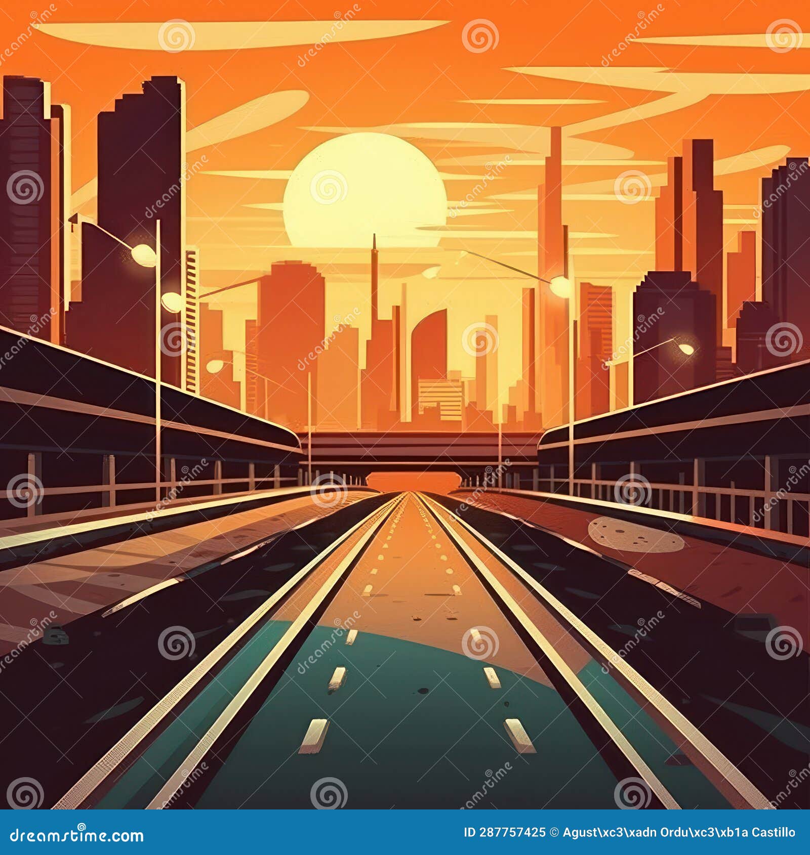 Illustration of a Cartoon Drawing of a Road. Stock Illustration ...