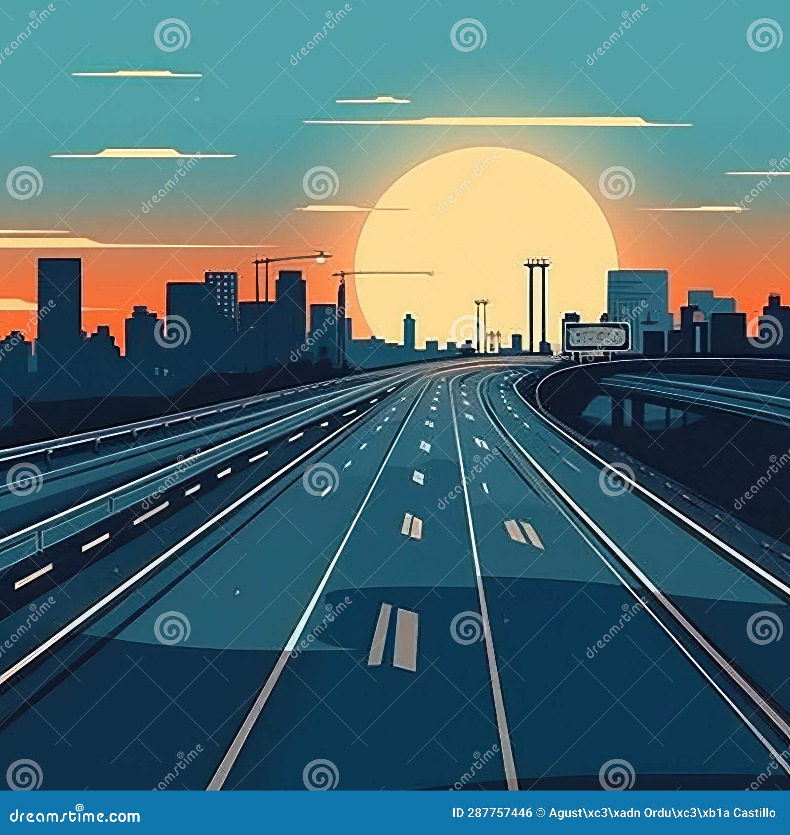 Illustration of a Cartoon Drawing of a Road. Stock Illustration ...