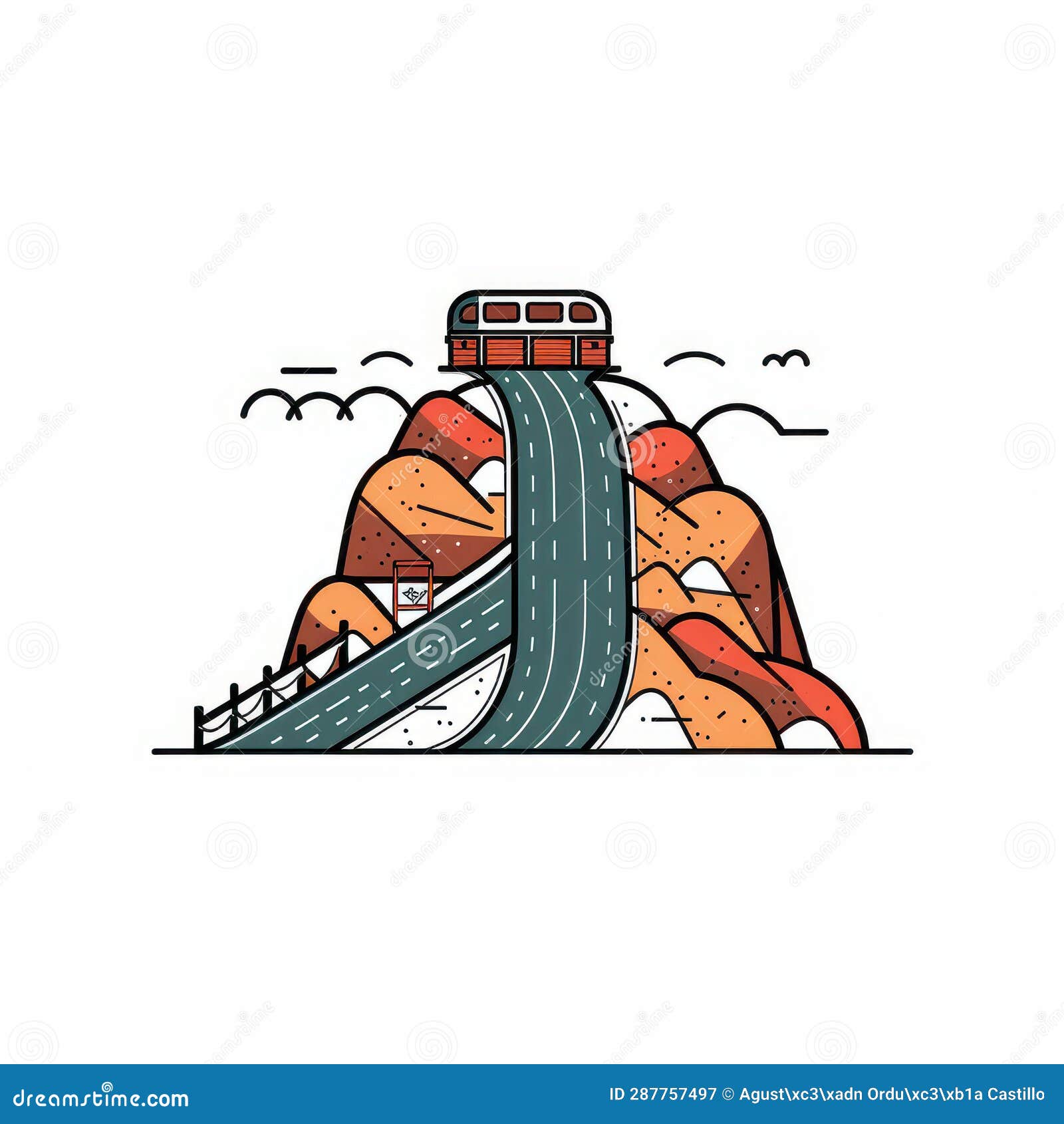 Illustration of a Cartoon Drawing of a Road. Stock Illustration ...