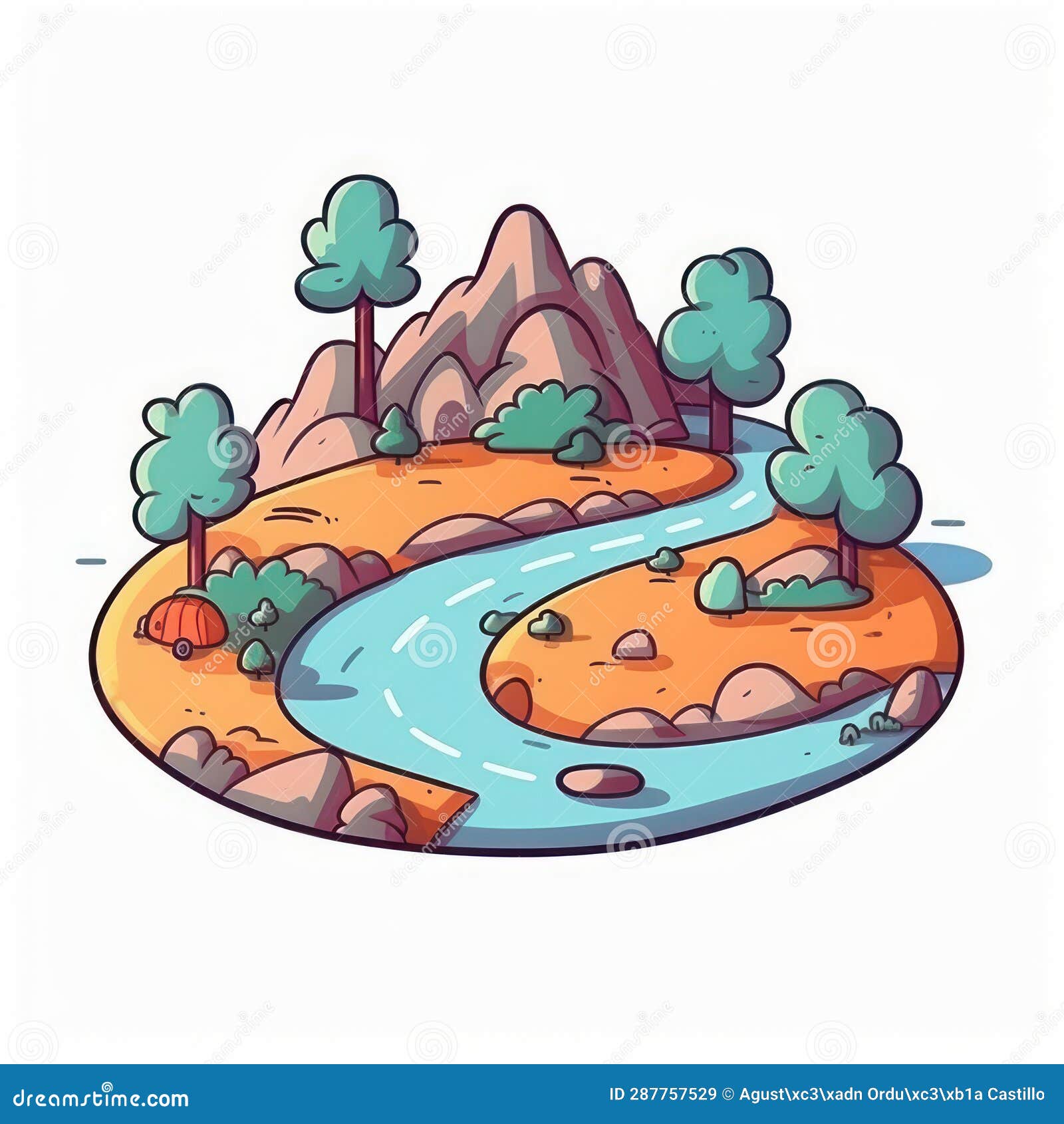 Illustration of a Cartoon Drawing of a Road. Stock Image - Image of ...