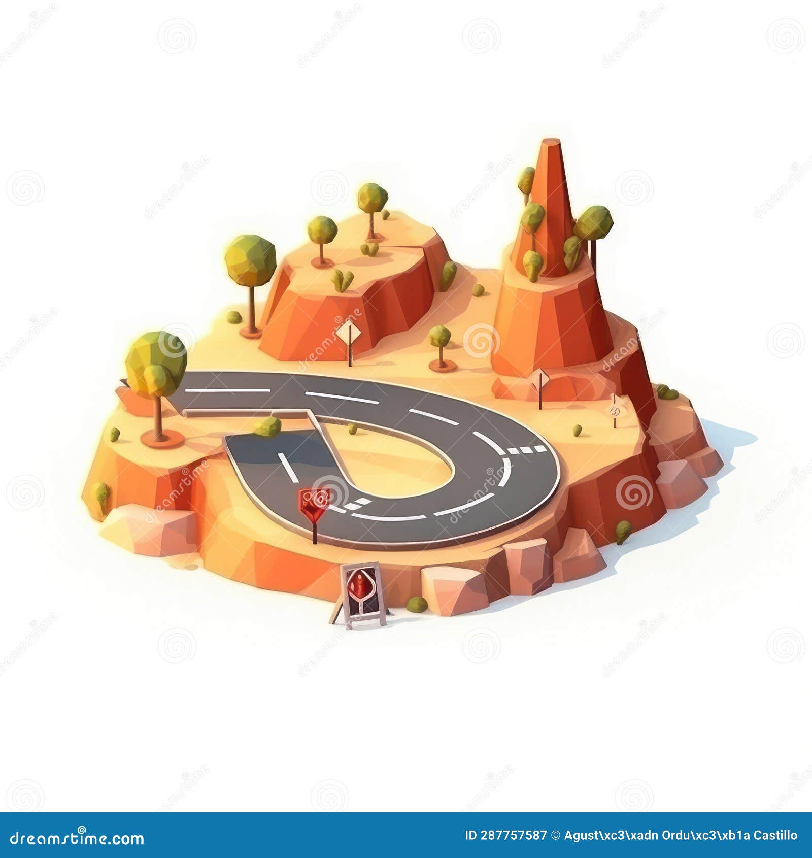 Illustration of a Cartoon Drawing of a Road. Stock Image - Image of ...