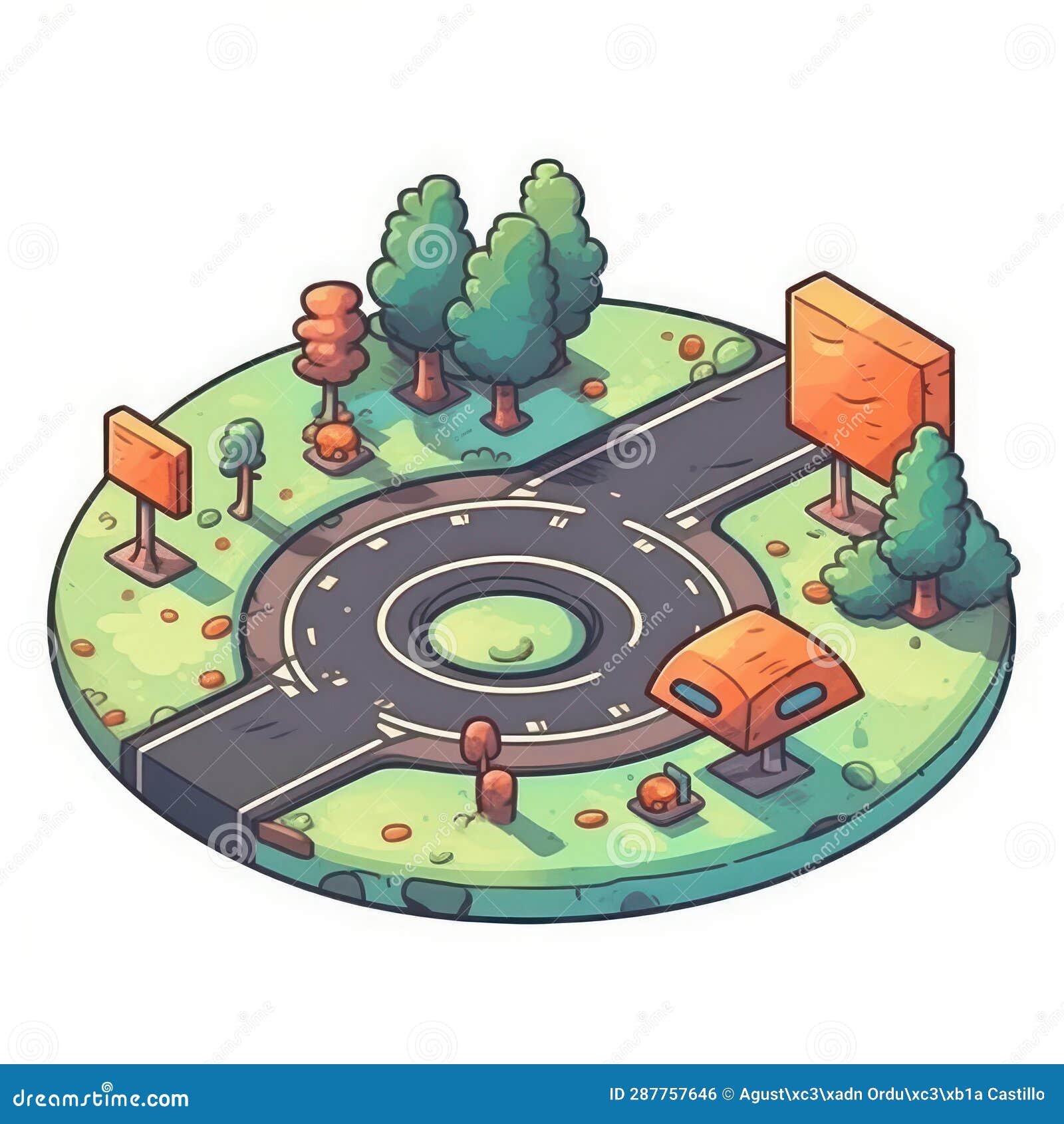 Illustration of a Cartoon Drawing of a Road. Stock Illustration ...