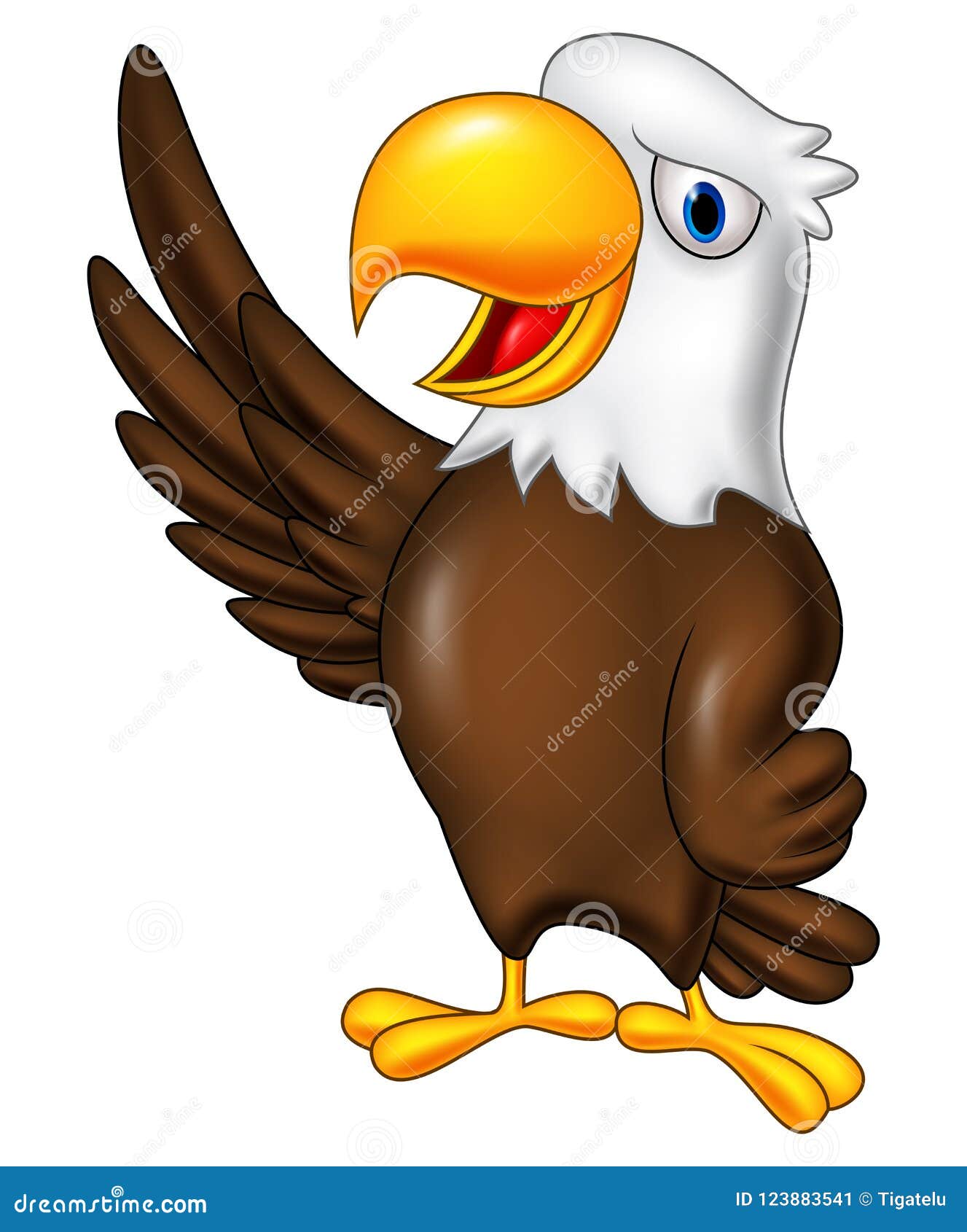 Cartoon eagle waving stock vector. Illustration of freedom - 123883541