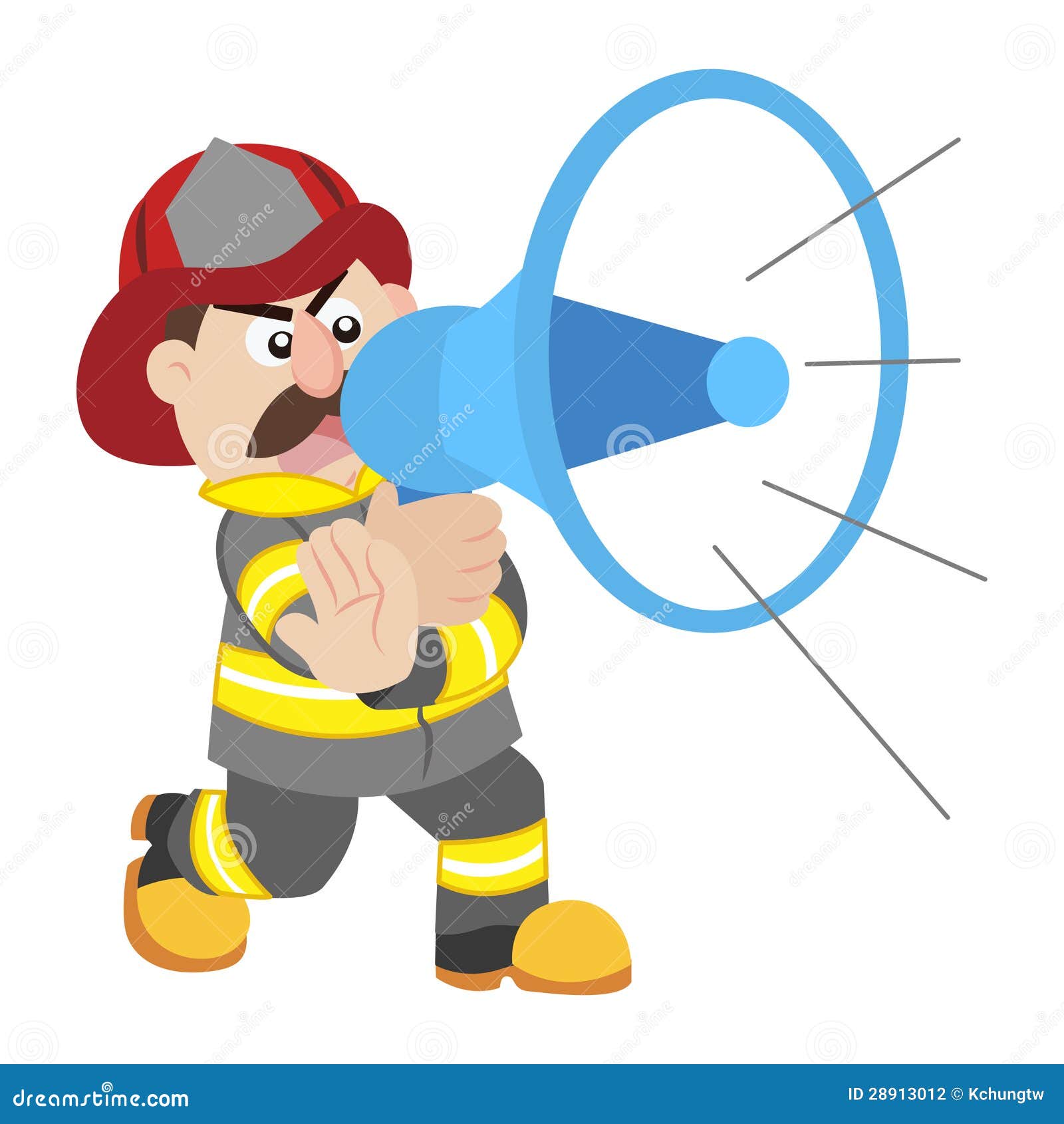 An Illustration of Cartoon Fireman Stock Vector - Illustration of hose ...