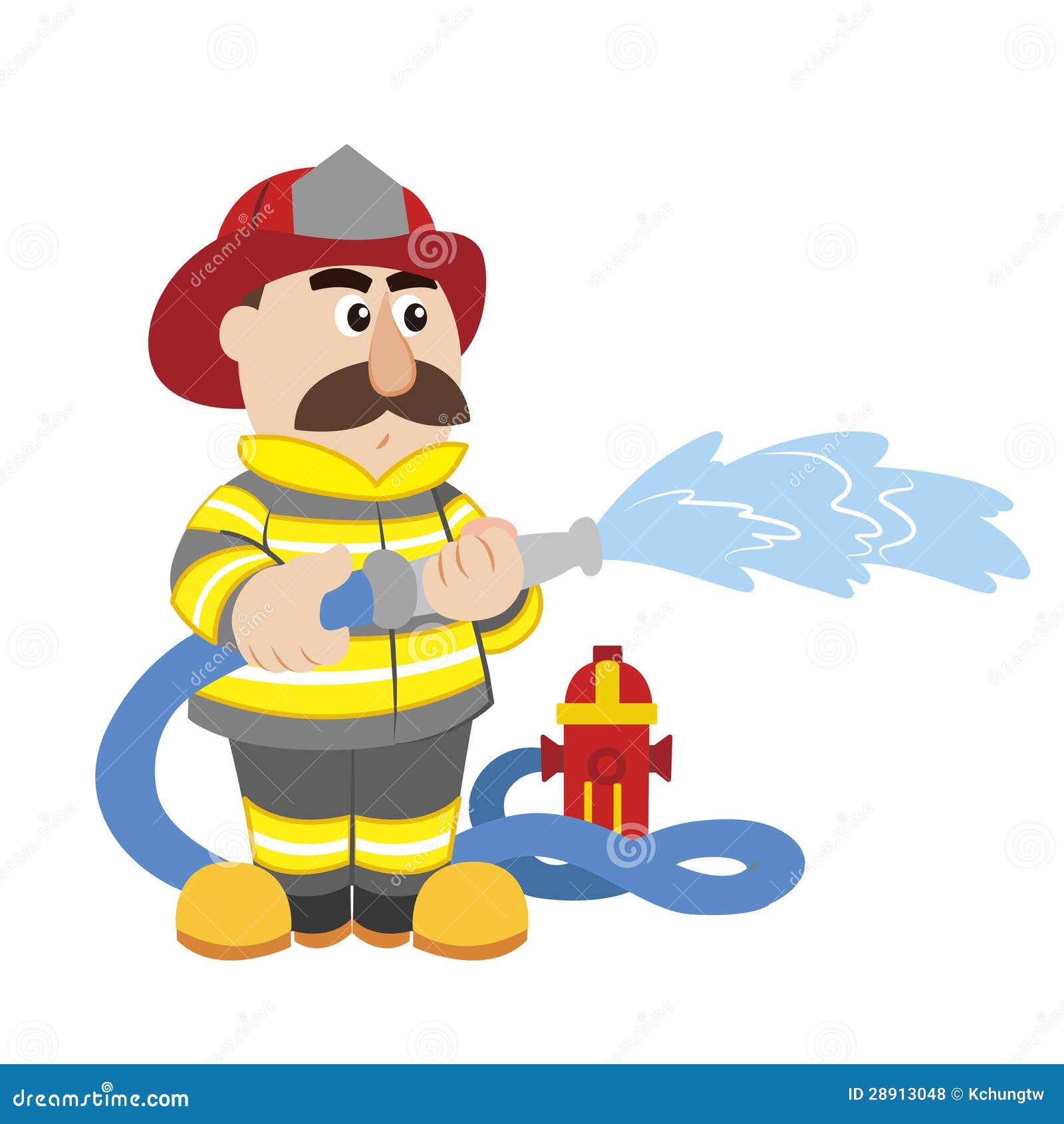 An Illustration of Cartoon Fireman Stock Vector - Illustration of hero ...