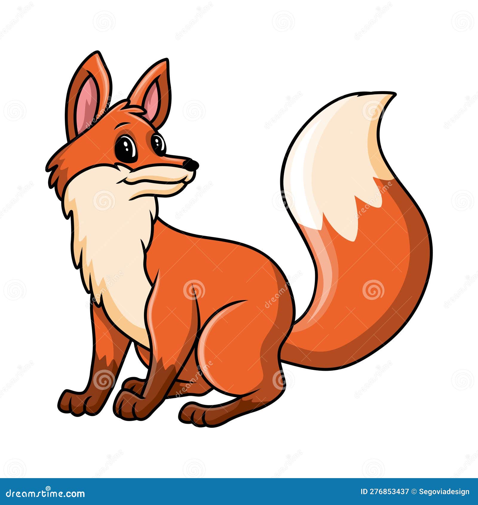 Cartoon the fox is sitting stock vector. Illustration of character ...