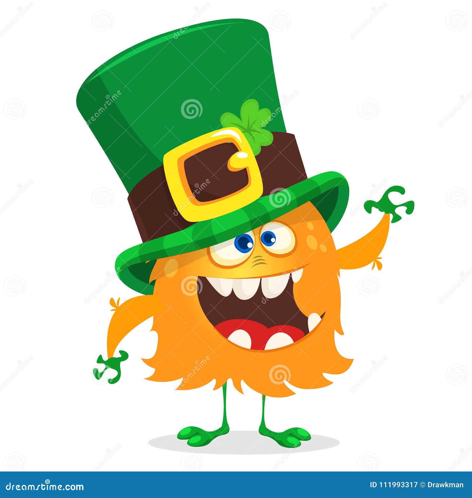 Illustration of Cartoon Funny Leprechaun Isolated. Stock Vector ...