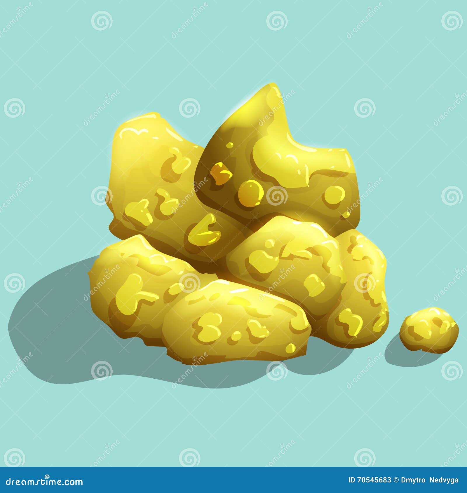 Illustration of Cartoon Gold Ore. Stock Vector - Illustration of ...