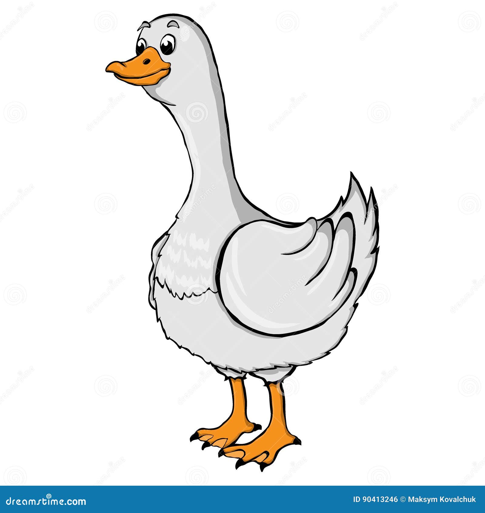 Illustration of a Cartoon Goose Stock Vector - Illustration of vector ...