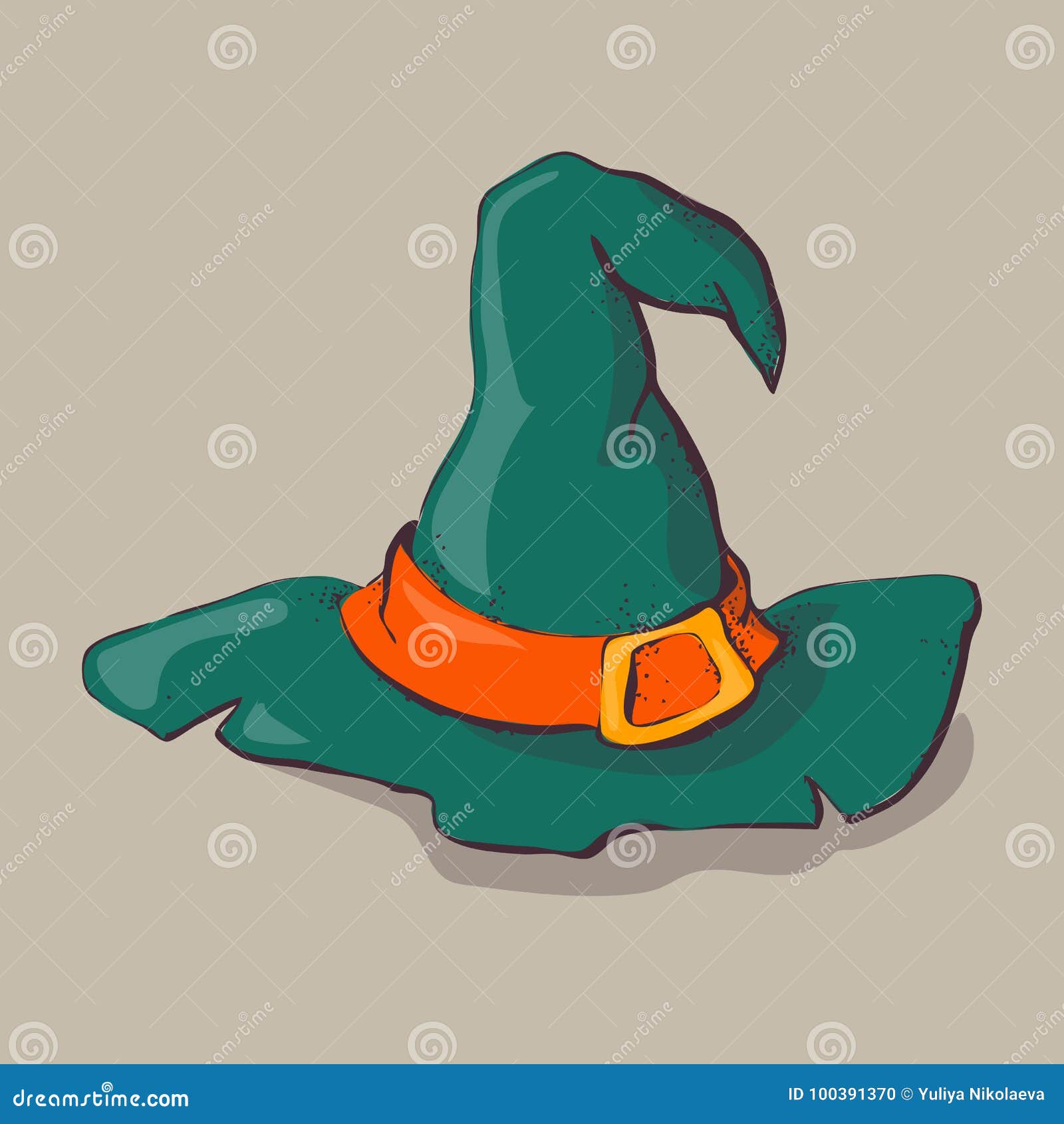 An Illustration of a Cartoon Halloween Witch Hat Stock Vector ...