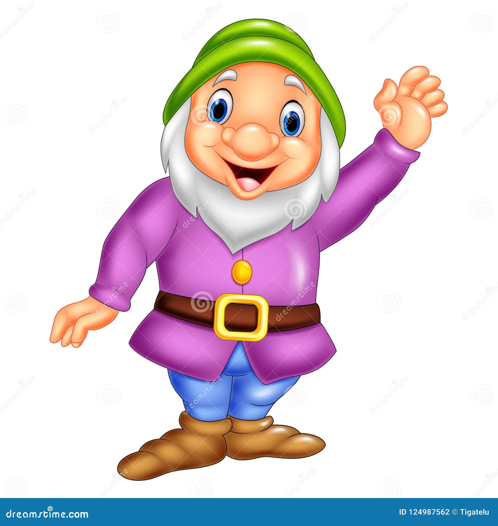Cartoon happy dwarf stock vector. Illustration of helper - 124987562