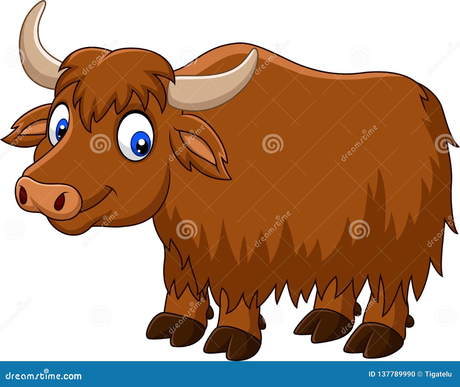 Cartoon happy yak stock vector. Illustration of calf - 137789990