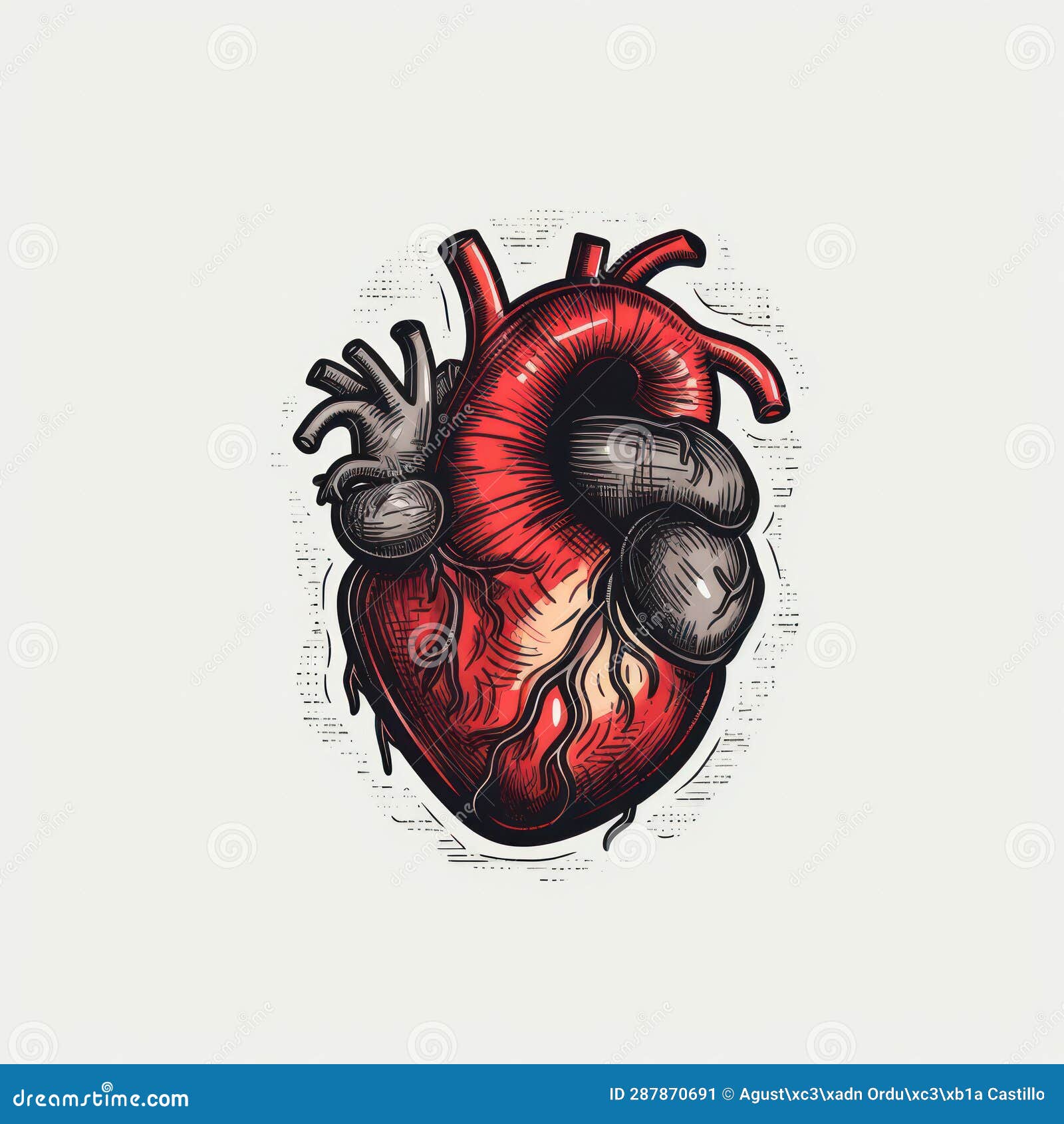 Illustration of a Cartoon of a Heart. Stock Illustration - Illustration ...