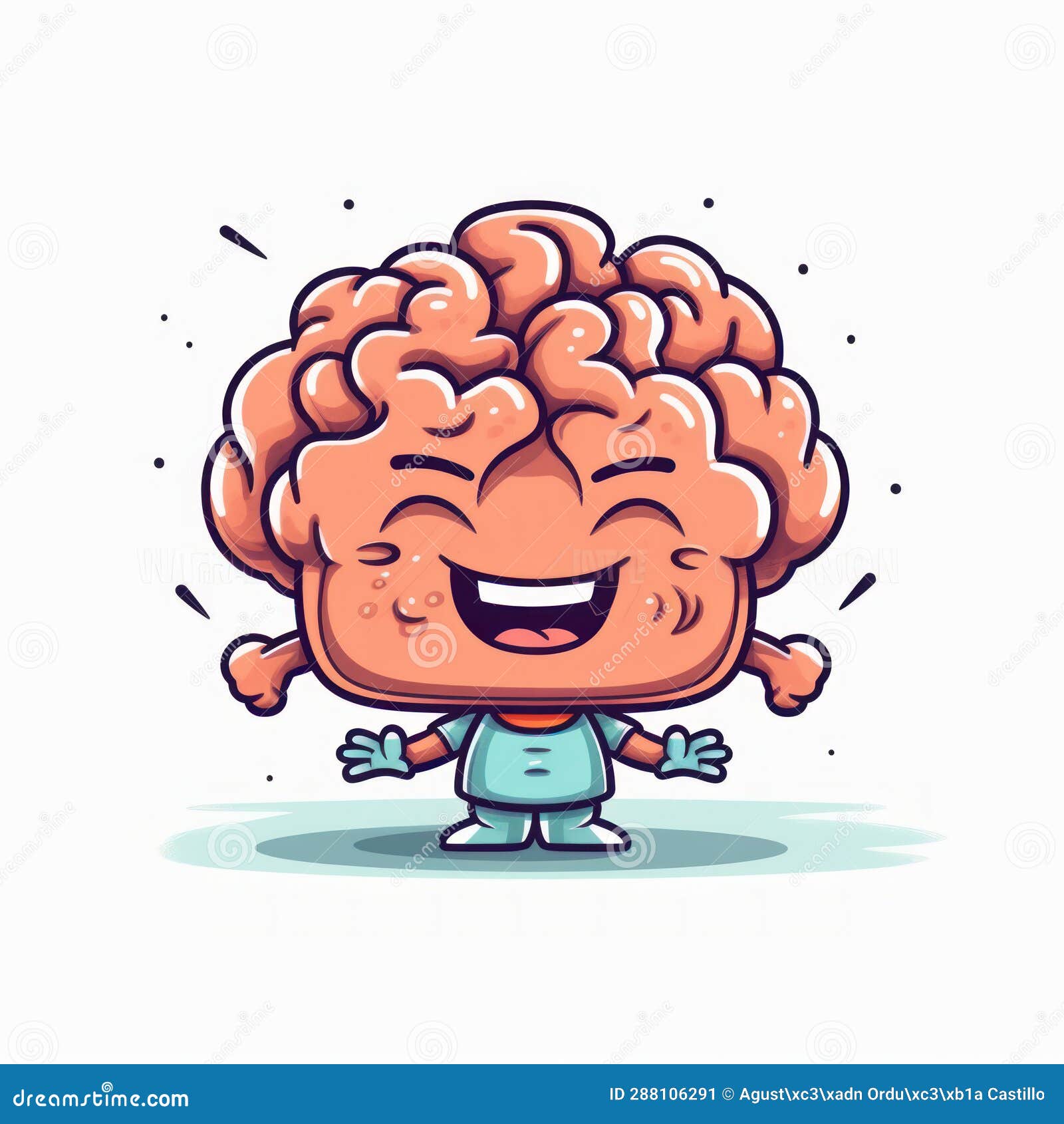 Illustration of a Cartoon of a Human Brain. Generative AI. Stock ...