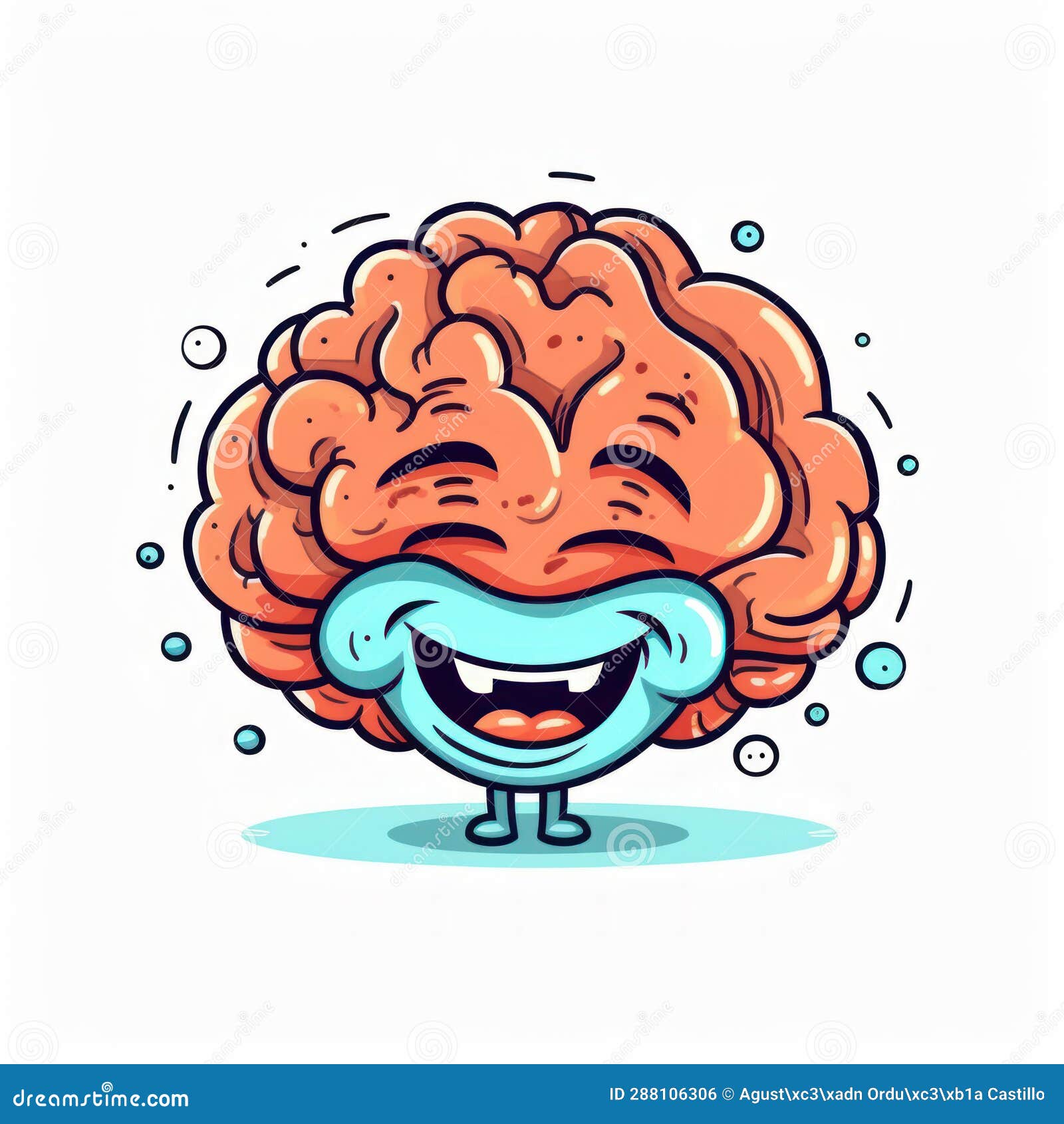 Illustration of a Cartoon of a Human Brain. Generative AI. Stock ...