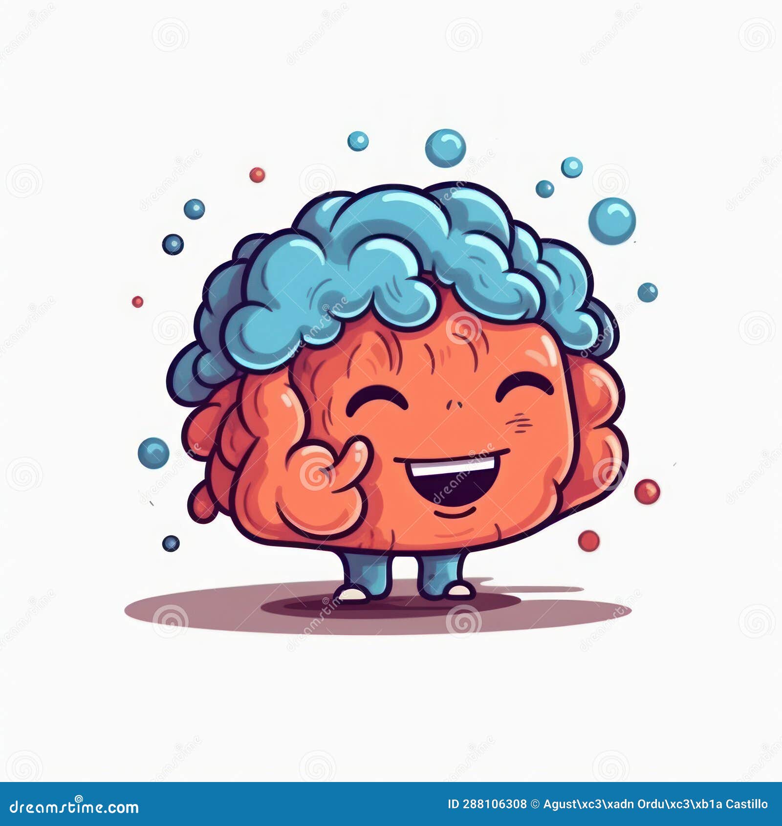 Illustration of a Cartoon of a Human Brain. Generative AI. Stock ...